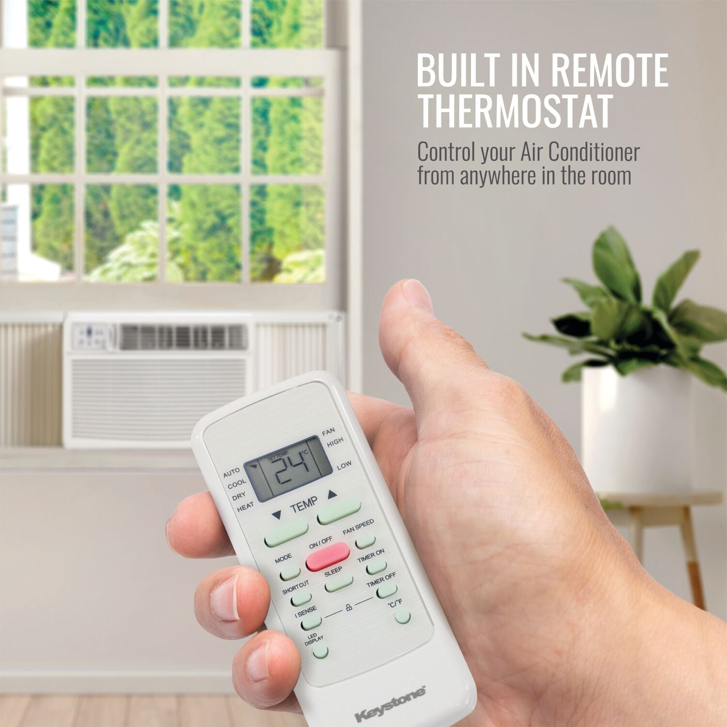 Keystone 1000-sq ft Window Air Conditioner with Heater with Remote (230 ...