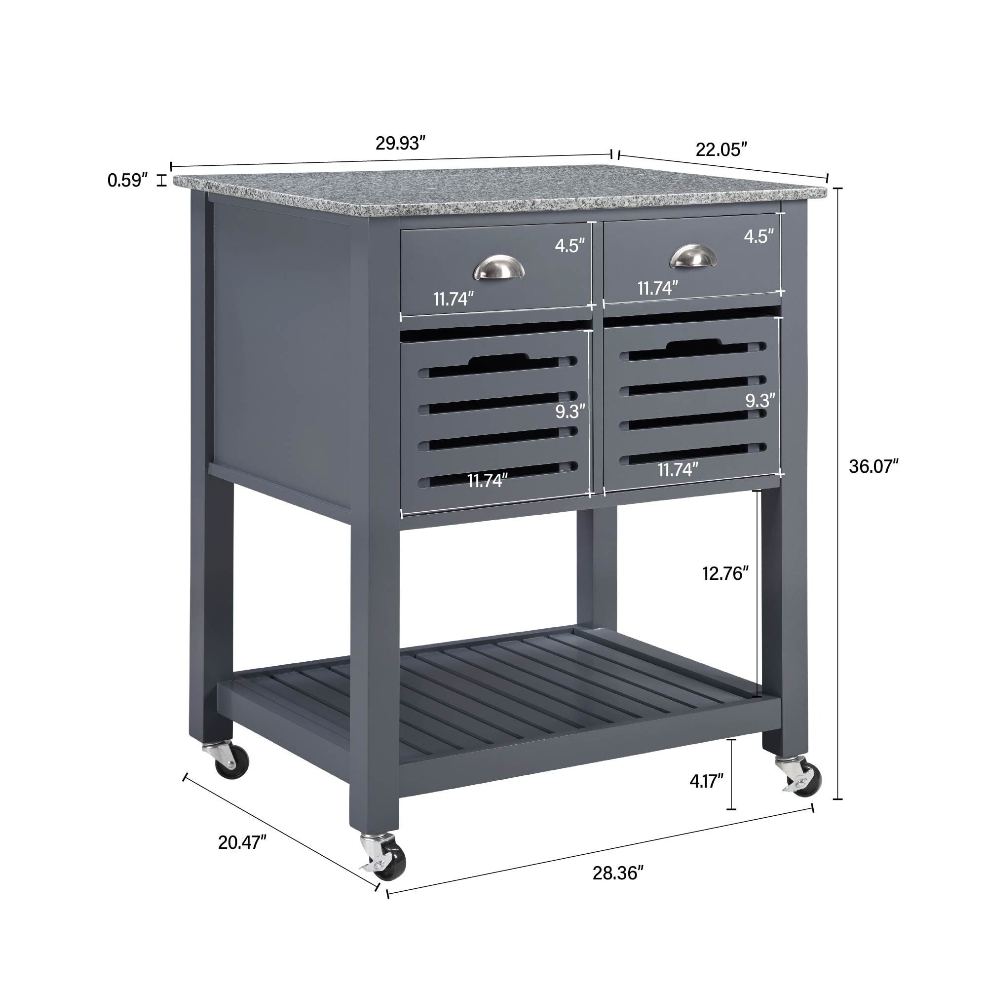 Tatayosi Mobile Rolling Kitchen Island Trolley Serving Cart with ...