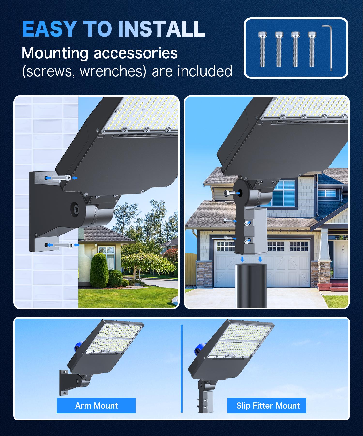 MELLIN 36000 -Lumen 240 -Watt Matte Black Hardwired LED Outdoor Area ...