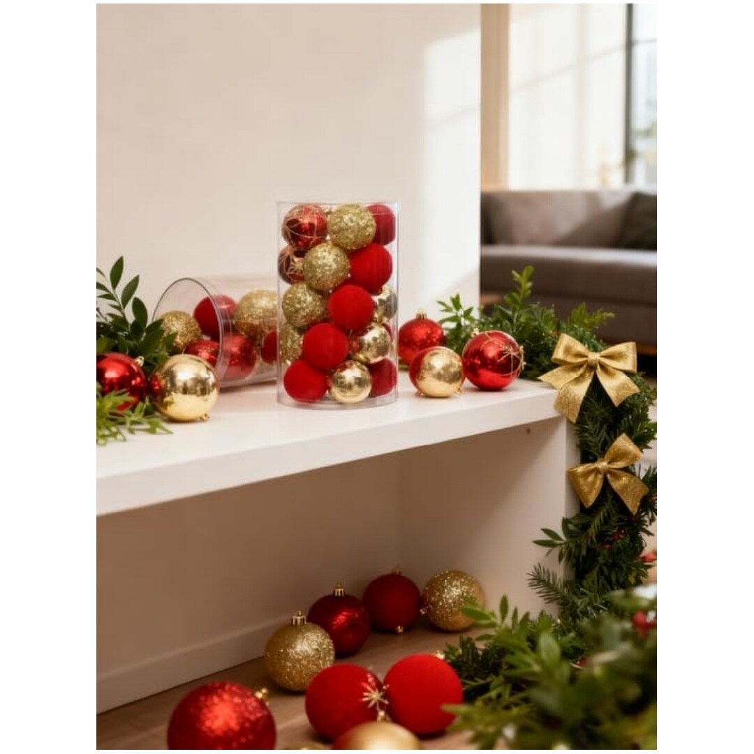 Garvee 2 Inch 25pcs Shatterproof PVC Christmas Balls Bulk Tree Filler ...