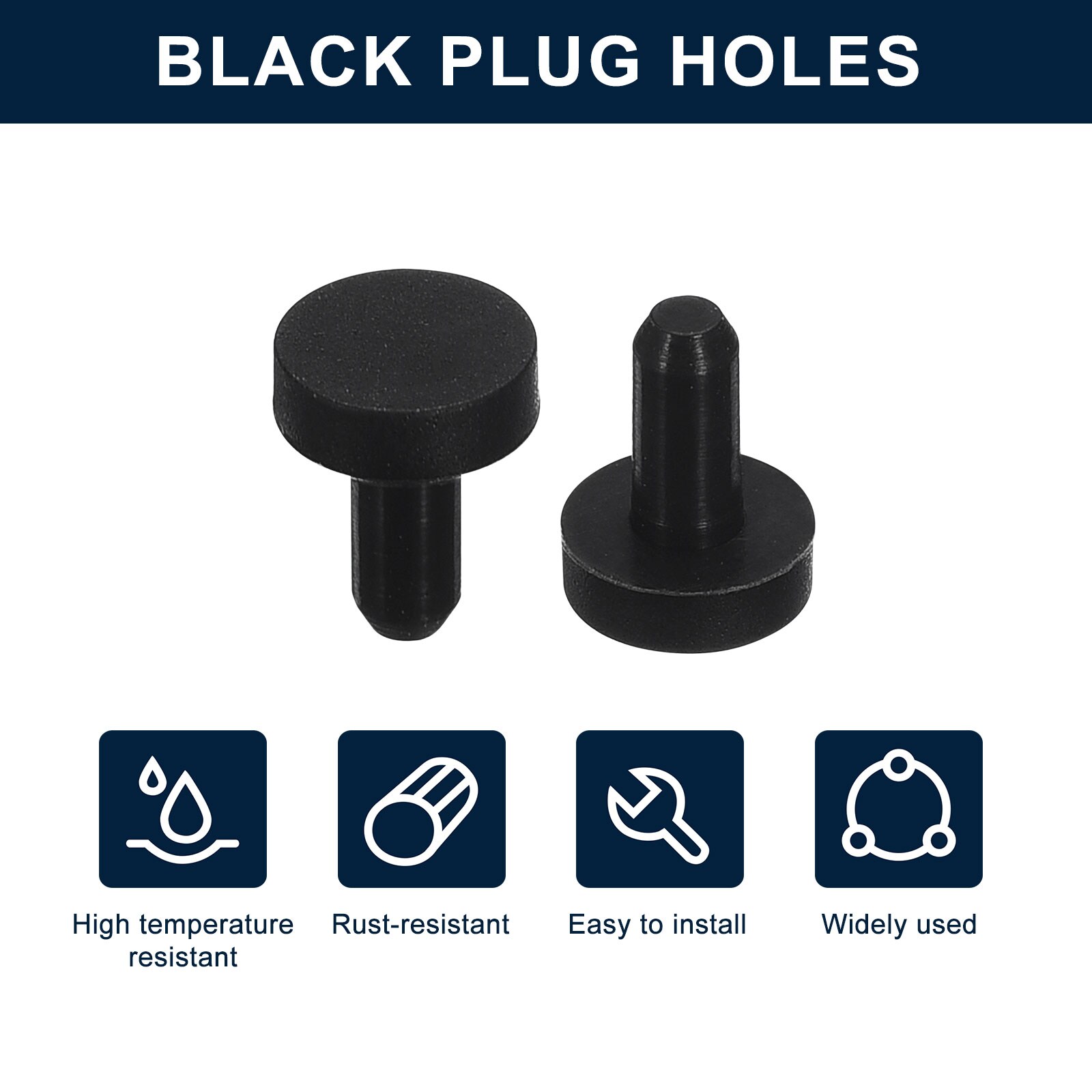 Unique Bargains 20pcs Black Rubber Stopper J3 Waterproof Plug Holes for ...
