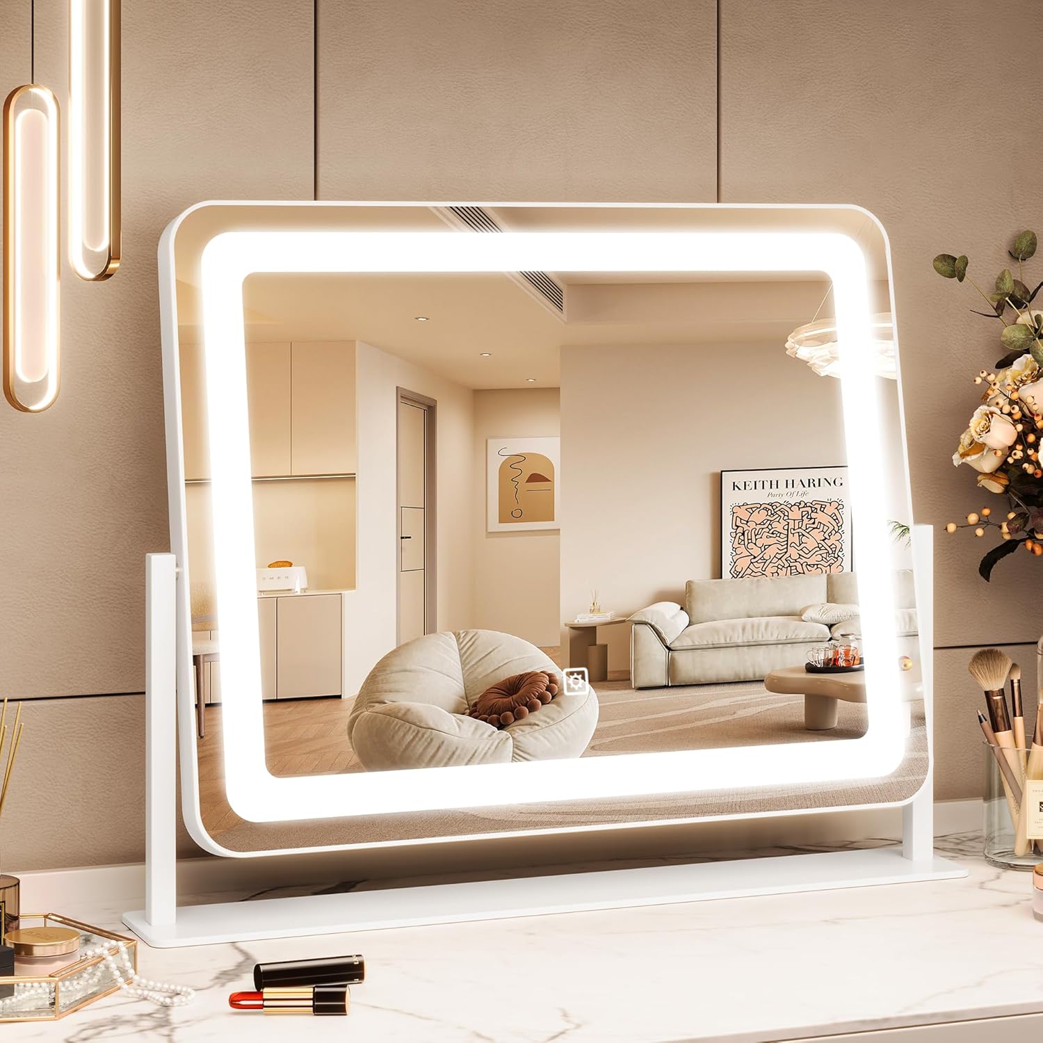 Garvee Mirror Vanity with Lights LED Makeup Mirror Large Three Color ...