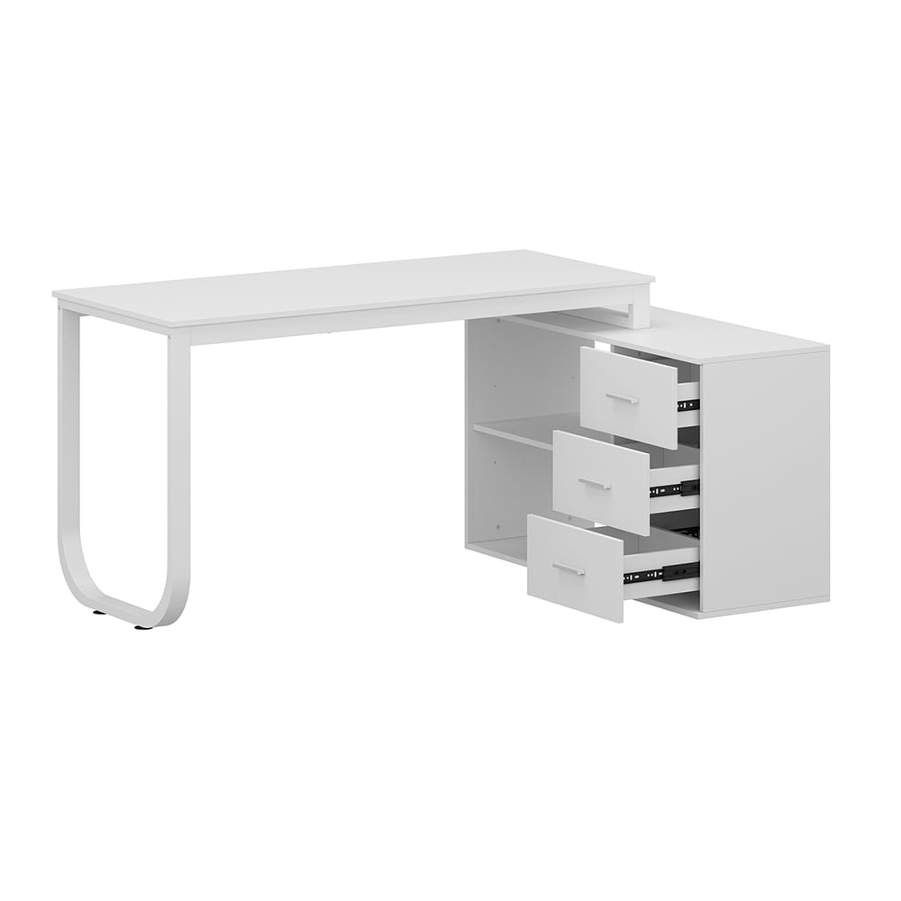 Homsee 55 Inch L Shaped Executive Computer Desk White Corner Writing ...