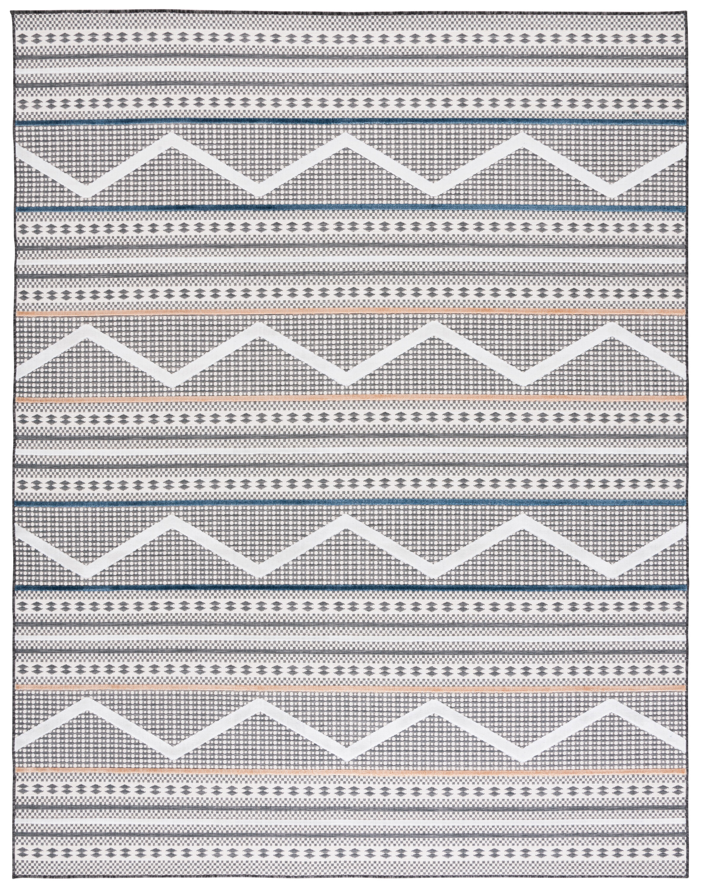 Safavieh Cabana 414Z Black/Ivory 8ft x 10ft Large Rectangle Rug in the ...