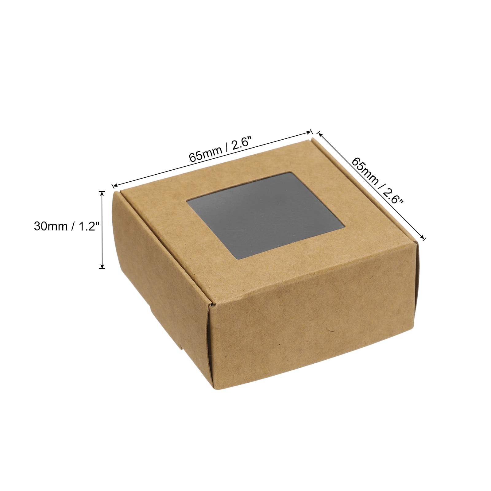 PATIKIL 2.6x2.6x1.2inch Paper Soap Box with Window 20pcs Homemade Soap ...