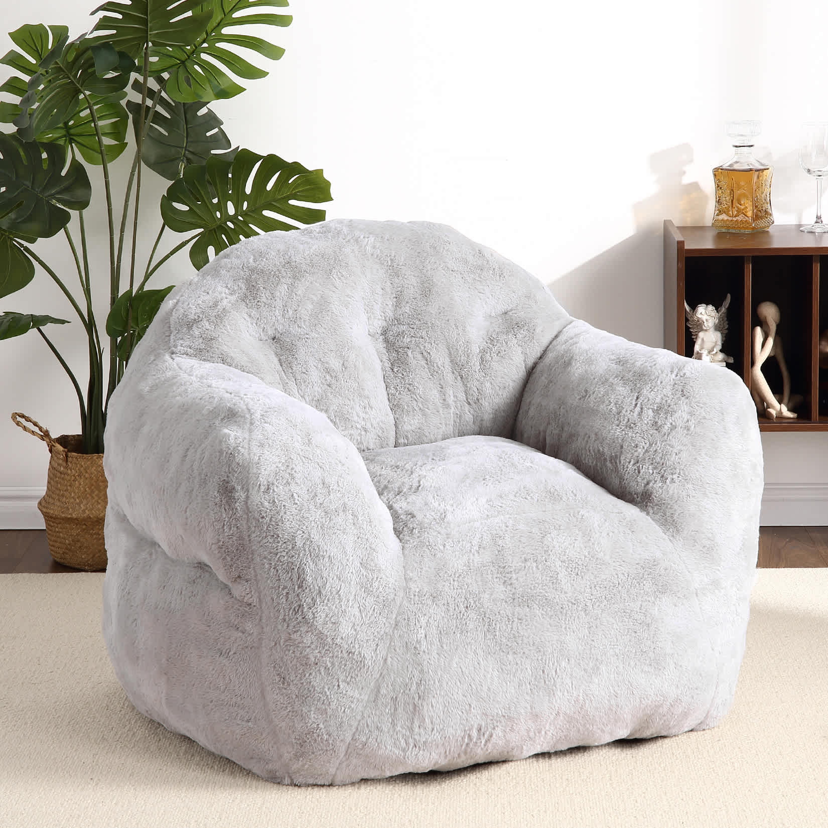 WhizMax 39 Inch Bean Bag Plush Comfort Filler Included Armrest Design ...