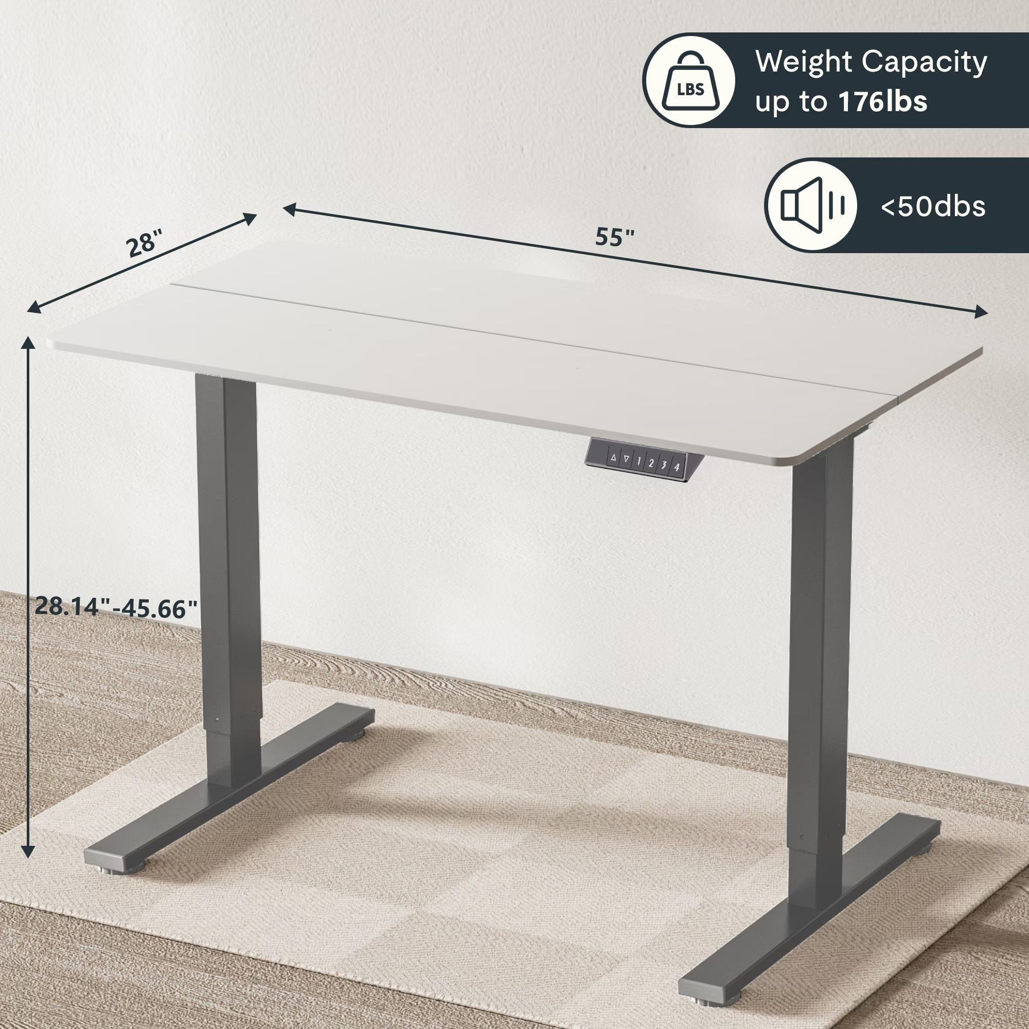 Tatayosi Electric Standing Desk Adjustable Height Desk with Two-Piece ...