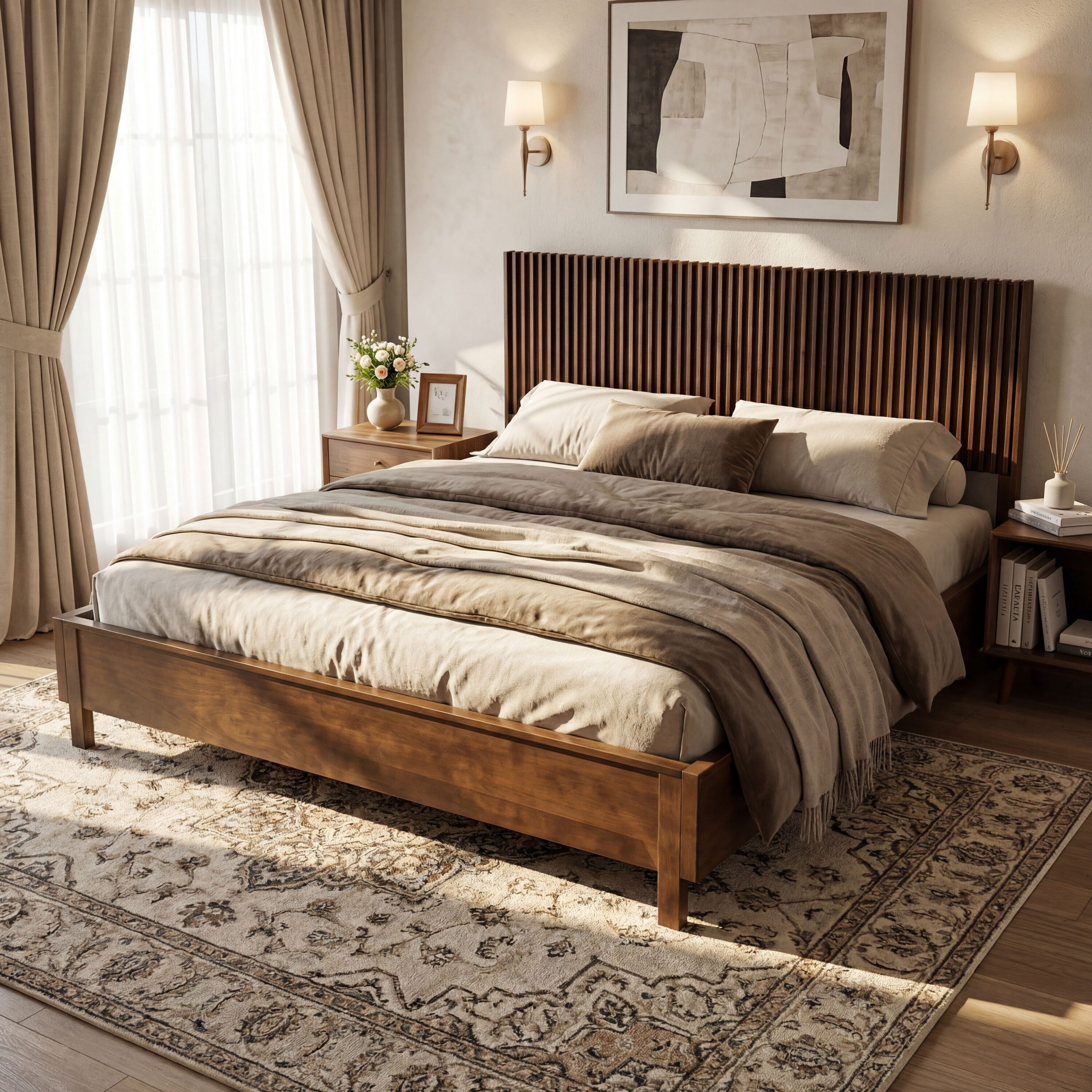 Christopher Knight Home Adelynn Modern Wood Platform Bed with Vertical ...