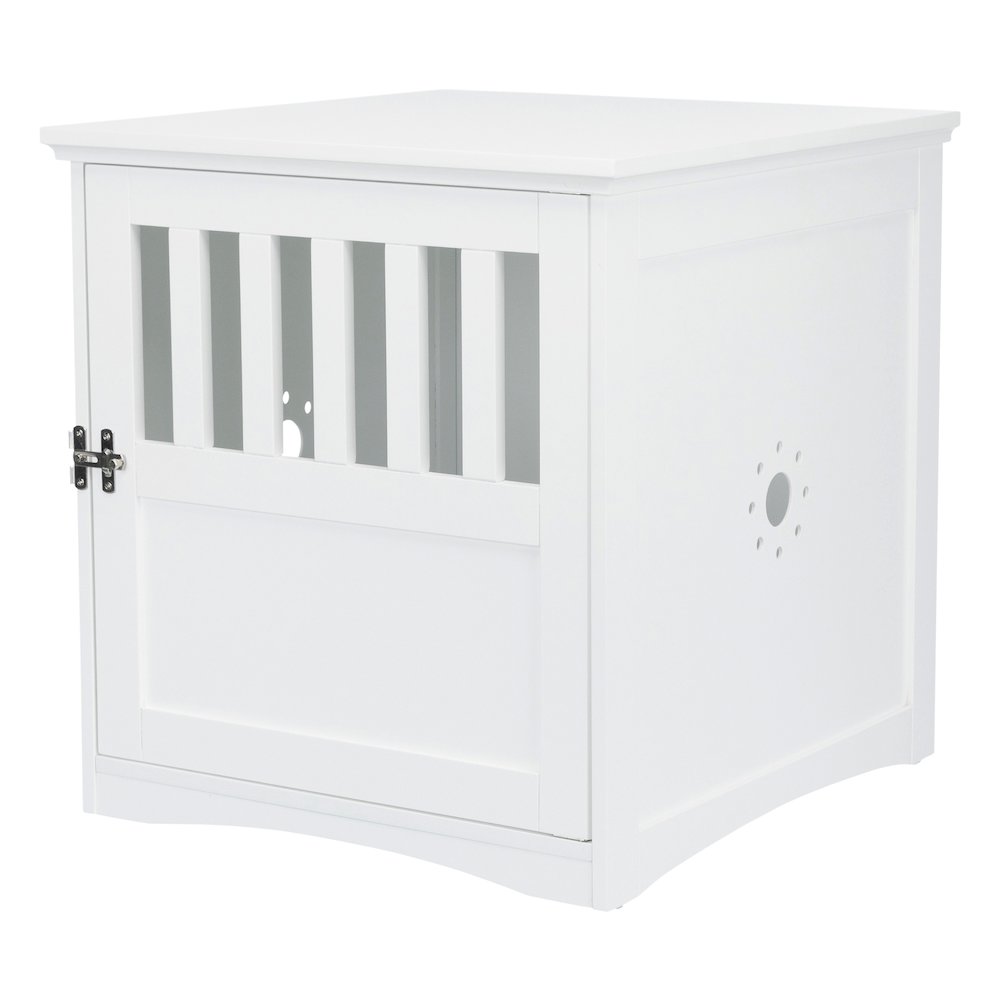 TRIXIE 1 Door Wooden Indoor Furniture Style Crate for Small Dogs White ...