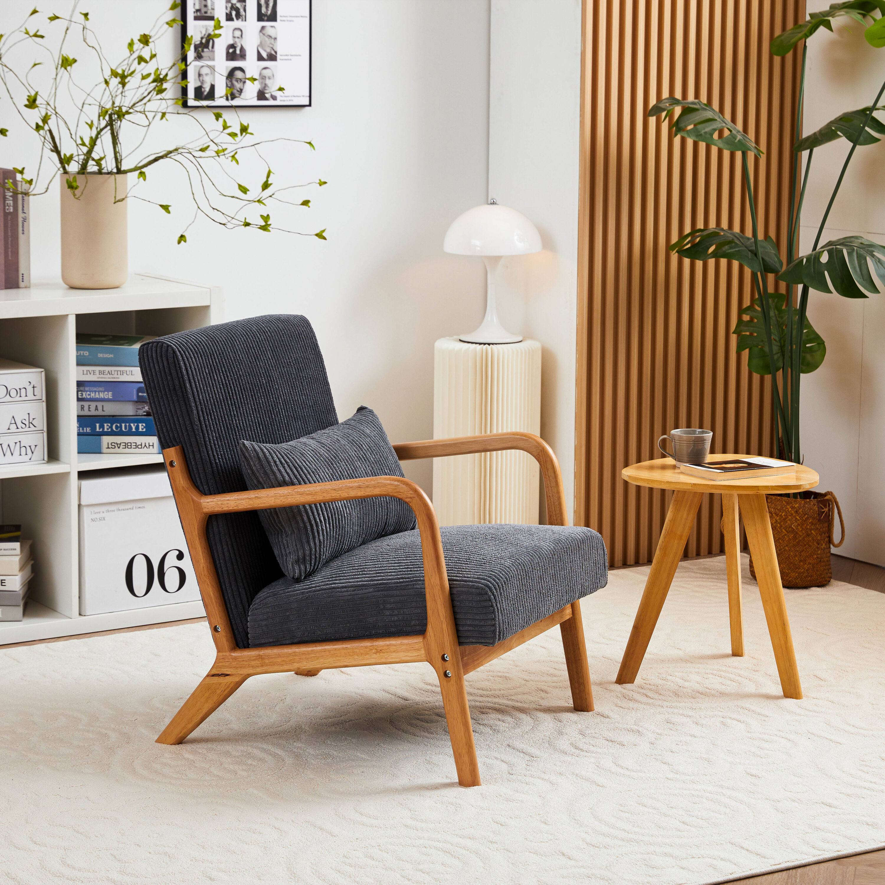 LOVMOR Mid Century Modern Accent Chair Arm Chair Living Room Chairs ...