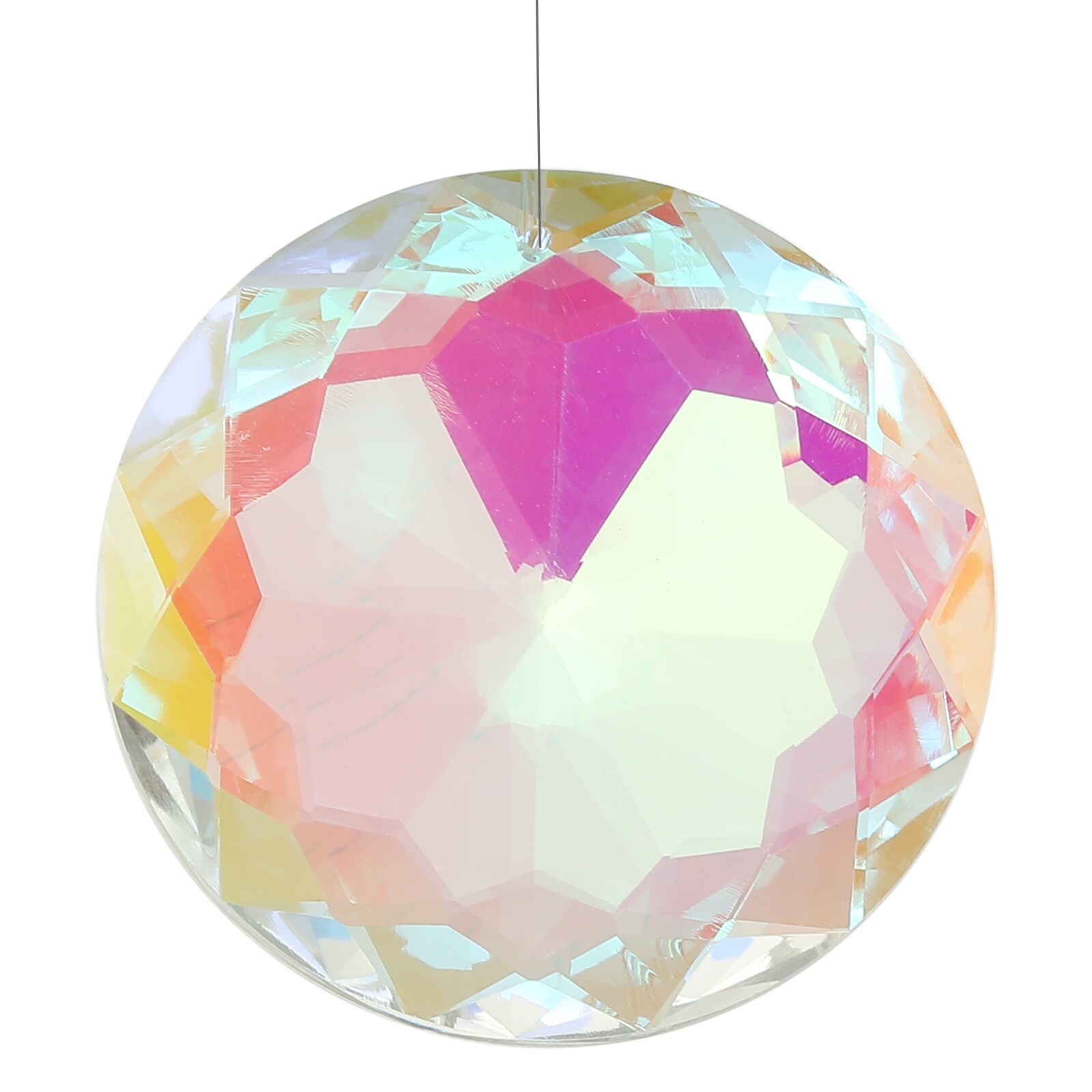 PATIKIL 75mm Suncatcher Ornament Round Hanging Faceted Crystals Prisms ...