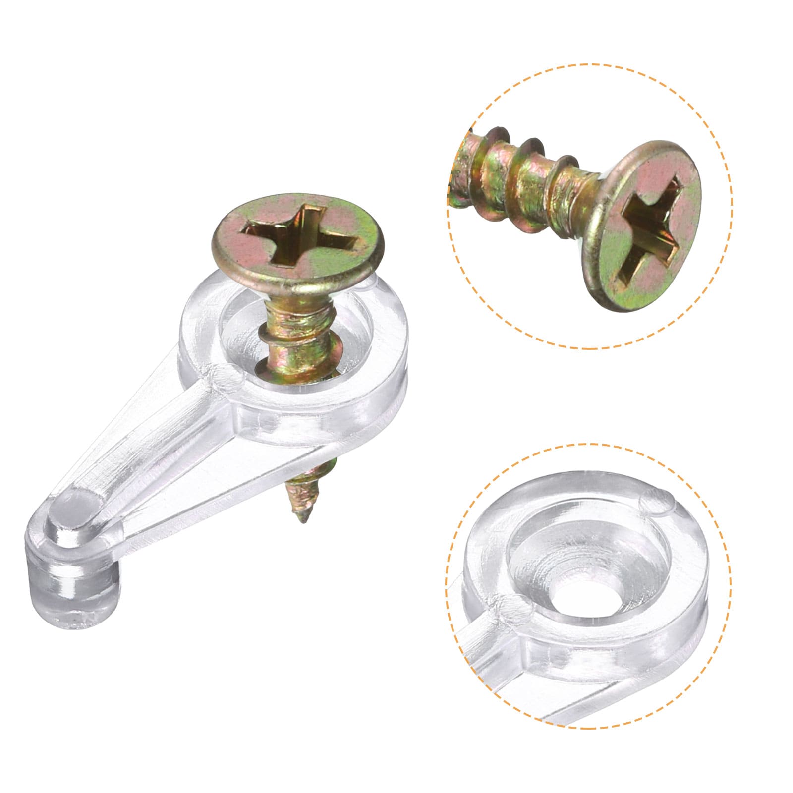 Unique Bargains 120 Sets Glass Retainer Clips Kit 25mm Plastic Glass ...