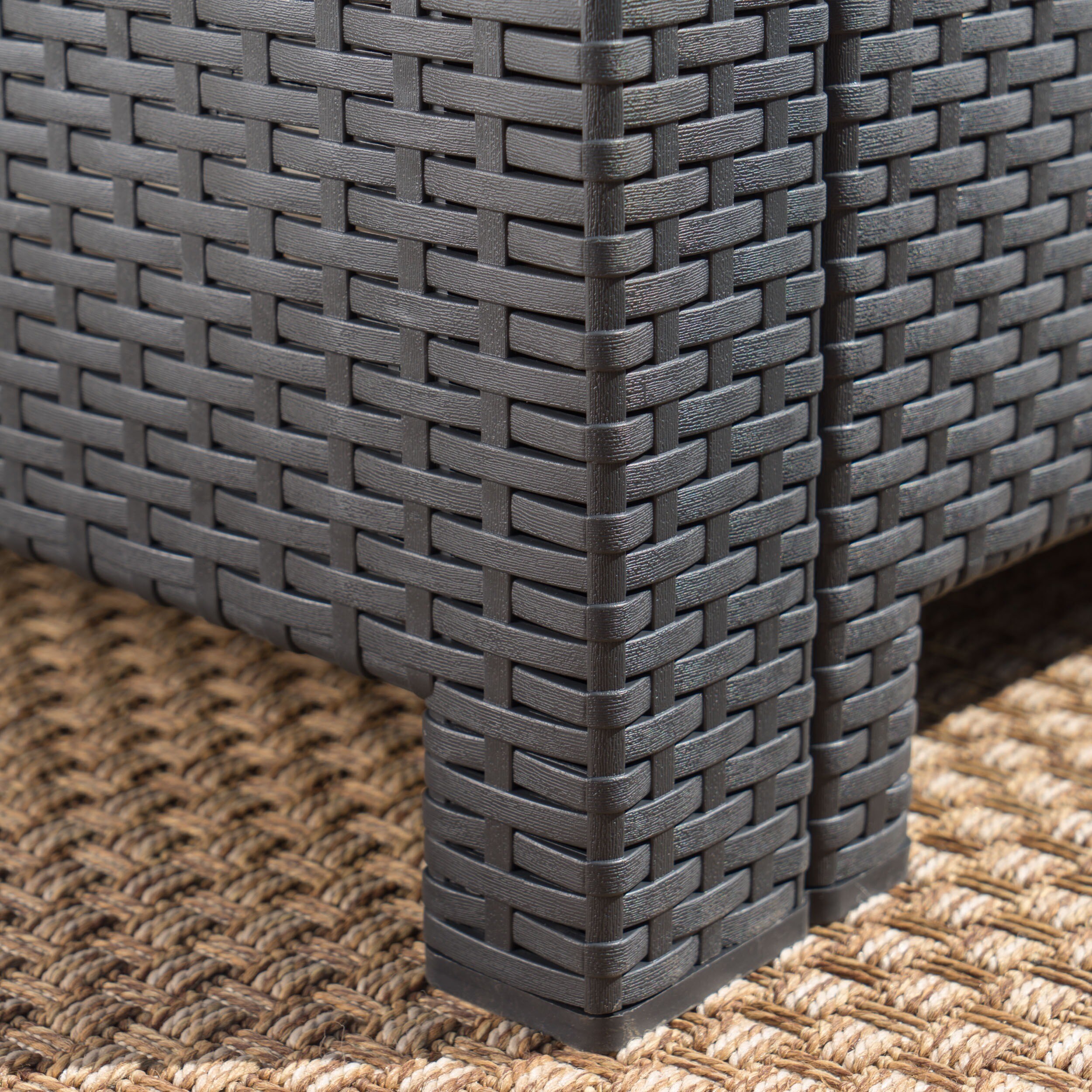 Christopher Knight Home Daytona Outdoor 4 piece Chat Set-Charcoal ...