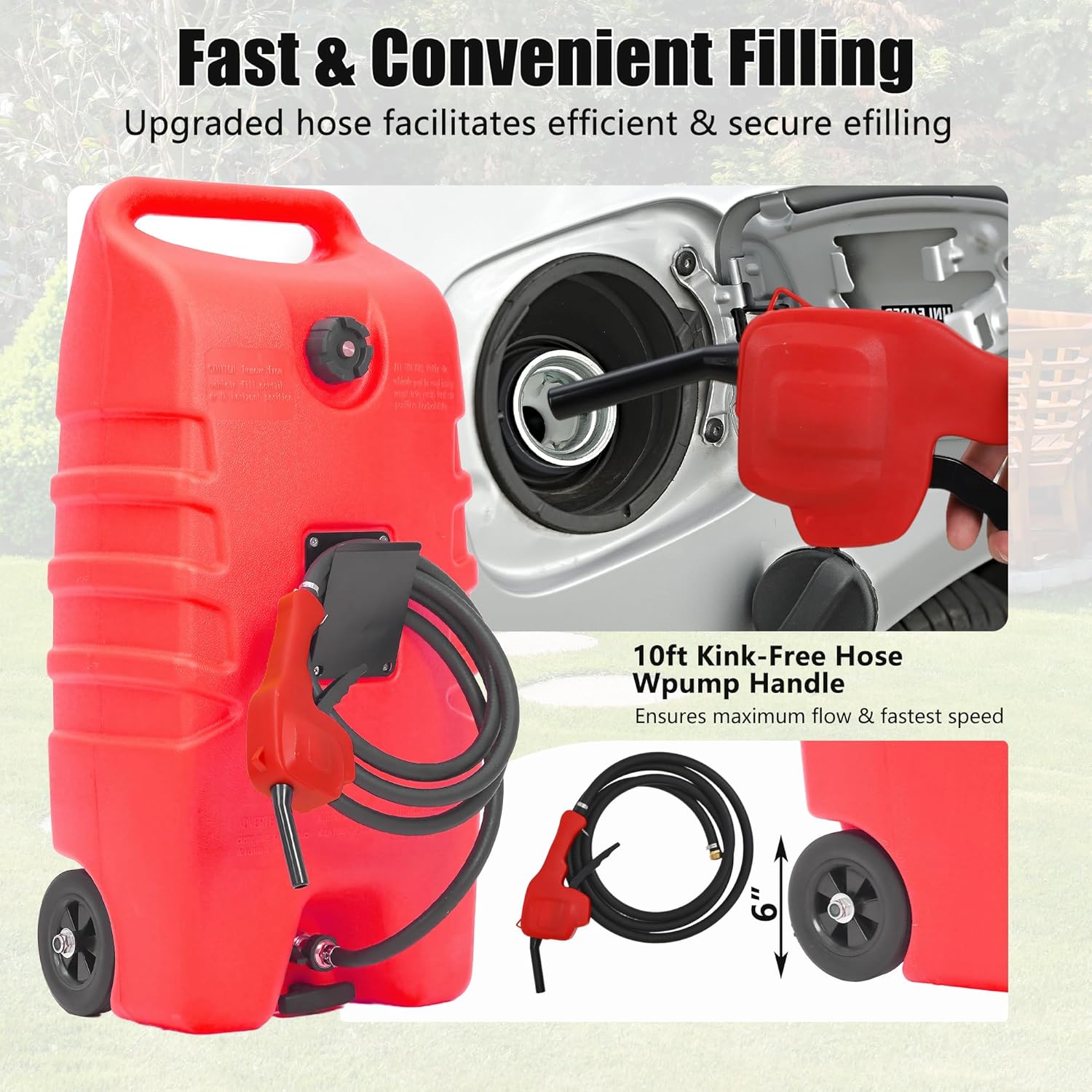 Qeetex 14 Gallon Portable Fuel Tank Gasoline Diesel Caddy Fuel Storage ...