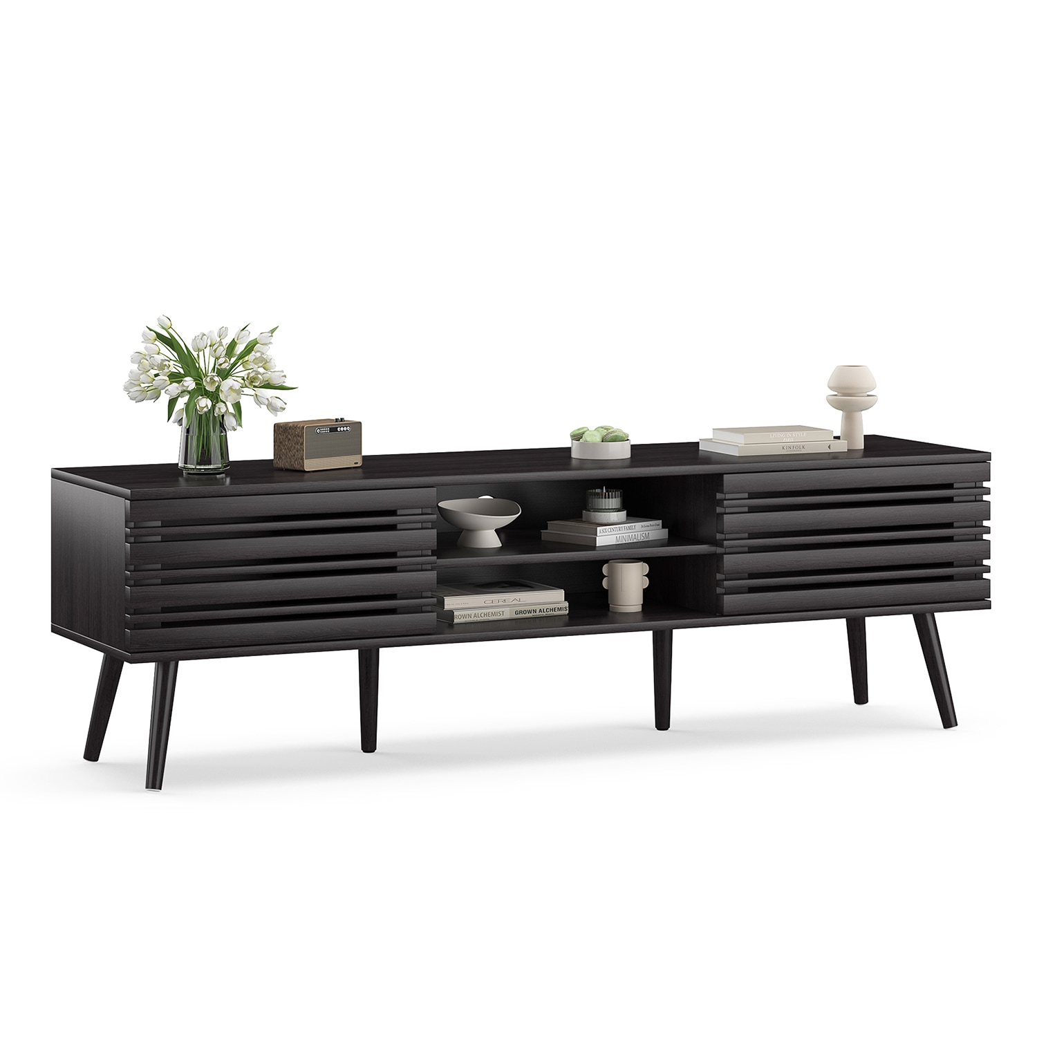 Black morden TV Stand TV Stands at Lowes.com