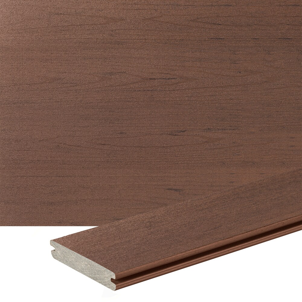 TimberTech Terrain 1-in x 6-in x 16-ft Brown Oak Grooved Composite Deck ...