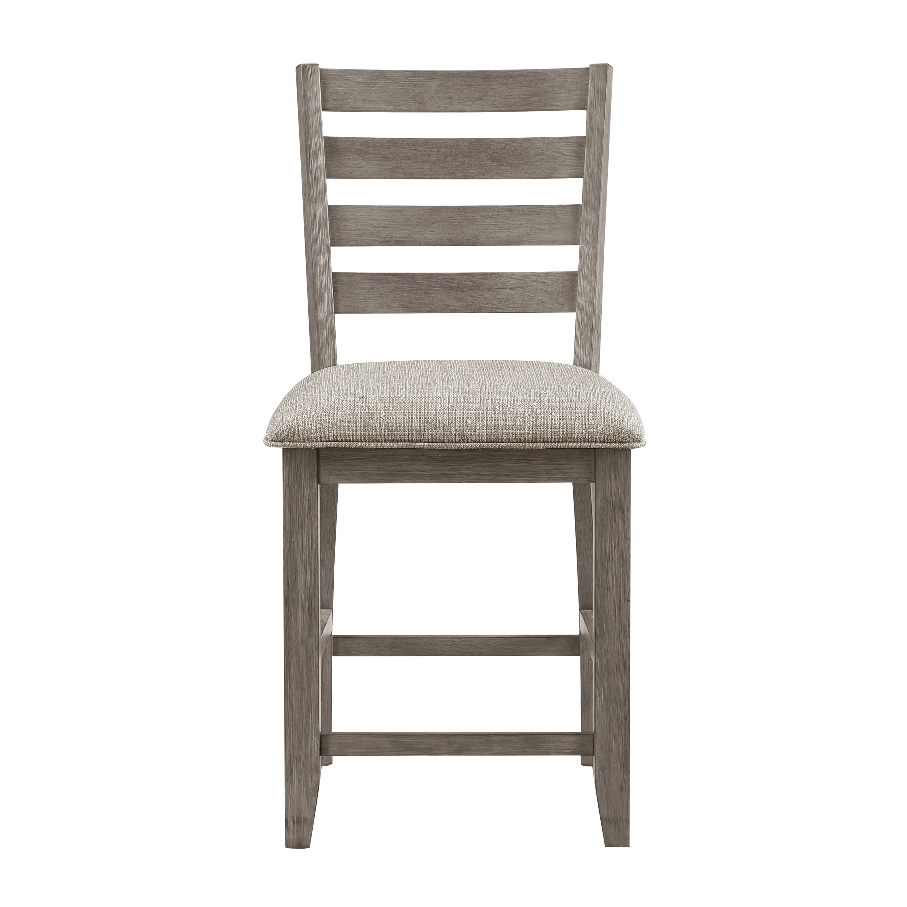 LUXEYARD Gray Finish Counter Height Chairs 2pc Set Traditional Beige ...