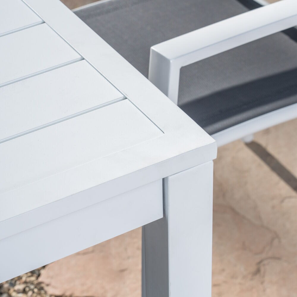 Hanover White Contemporary/Modern Dining Table, Metal with White Metal ...