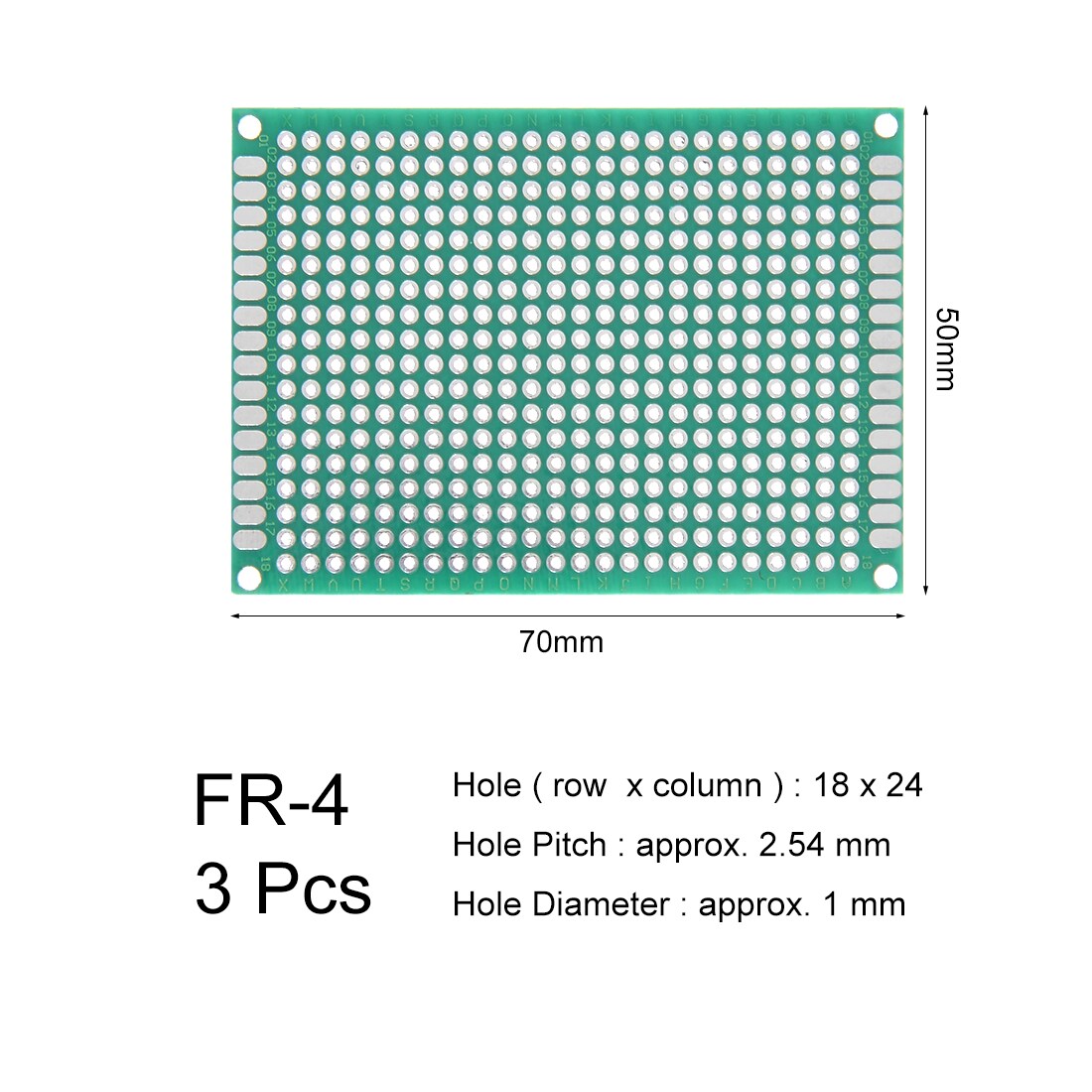 Unique Bargains 3pcs 5x7cm Double Sided PCB Board Universal Printed ...