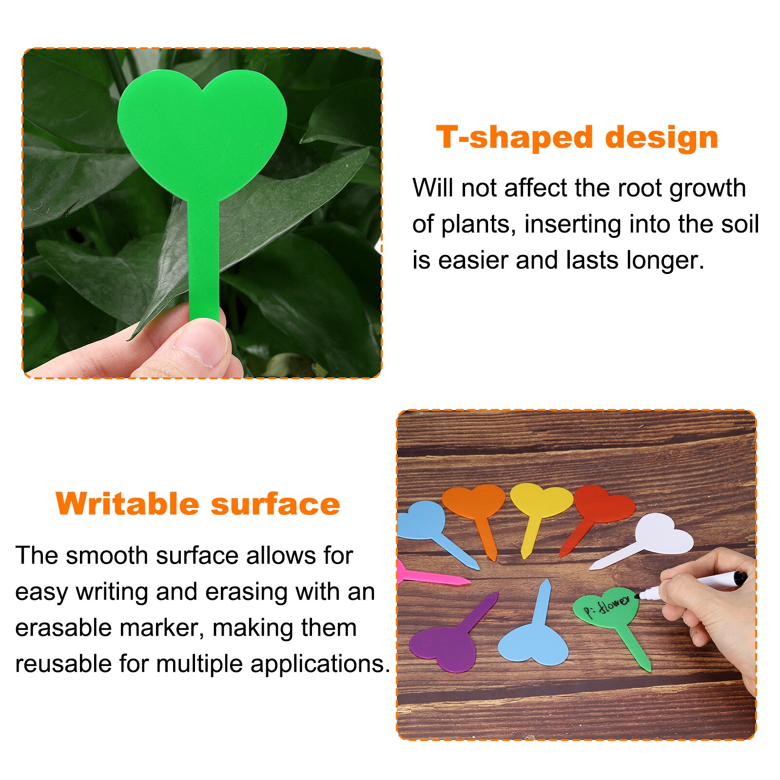 Harfington 150pcs Plastic Plant Labels 3.26 x 1.97 Inch Reusable ...