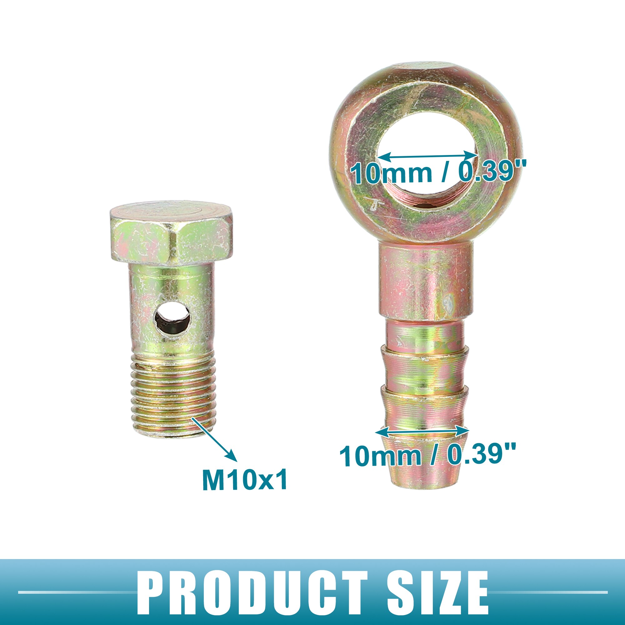 Unique Bargains Banjo Bolt M10x1 10mm Banjo Hose Barb Bolt Fittings ...