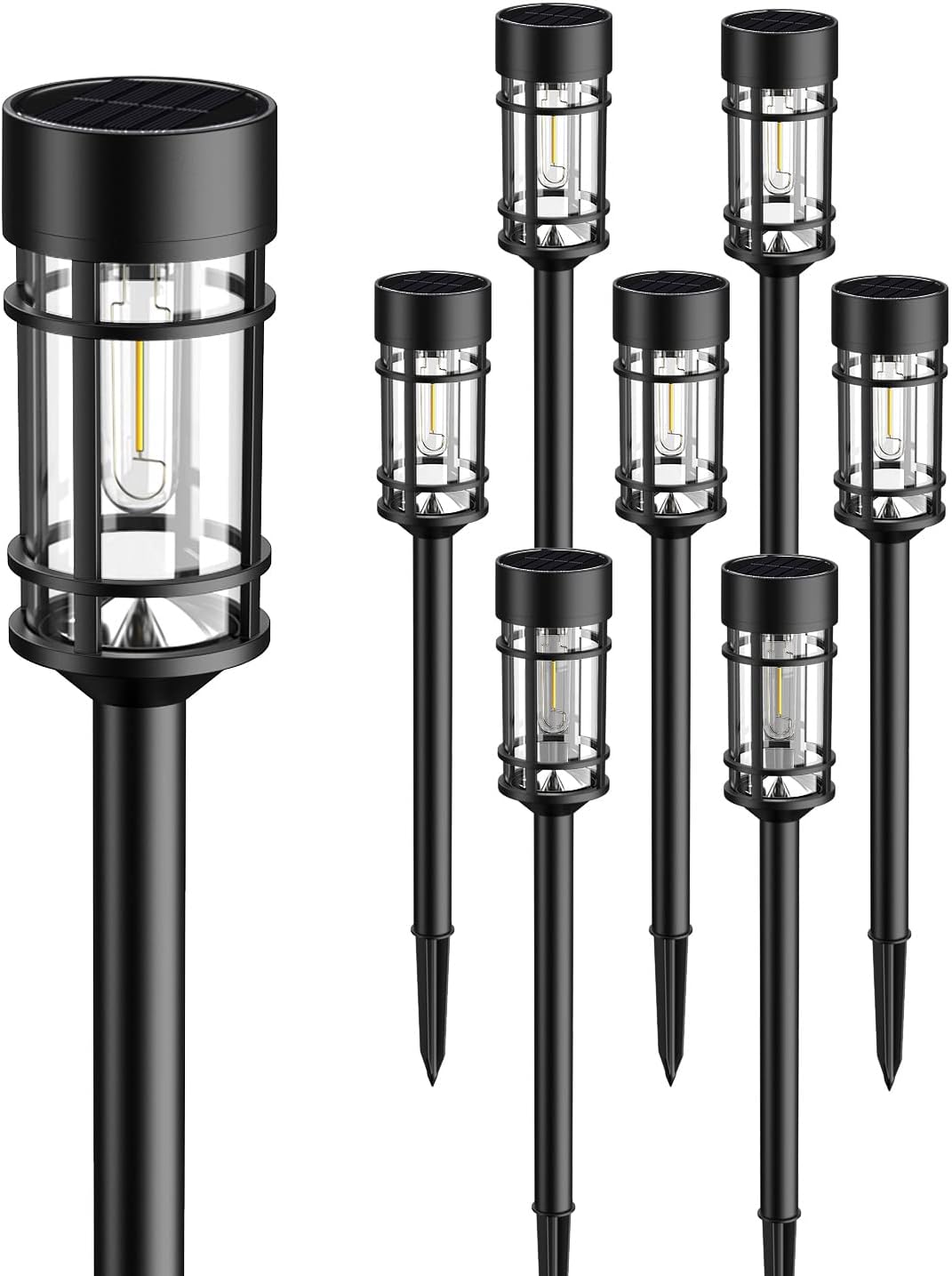 Aoibox 8 Pack 21.5 x 3 x 3 Inch Solar Pathway Lights Outdoor Waterproof ...