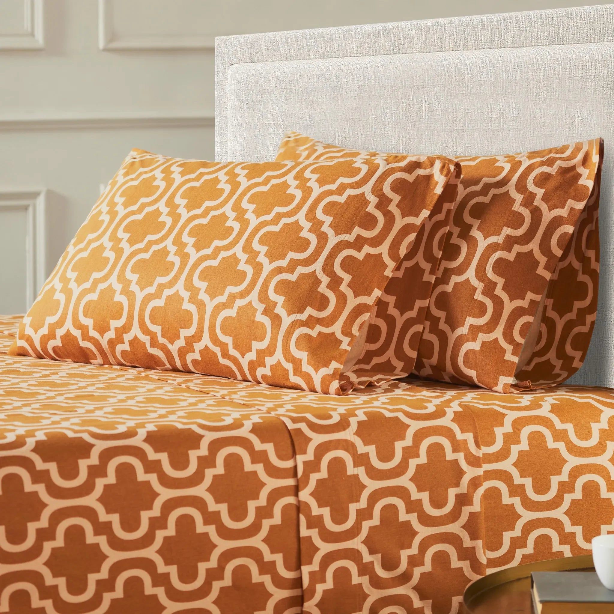 Slickblue 2 Pack Moroccan Trellis Cotton Flannel Pillow Case for ...