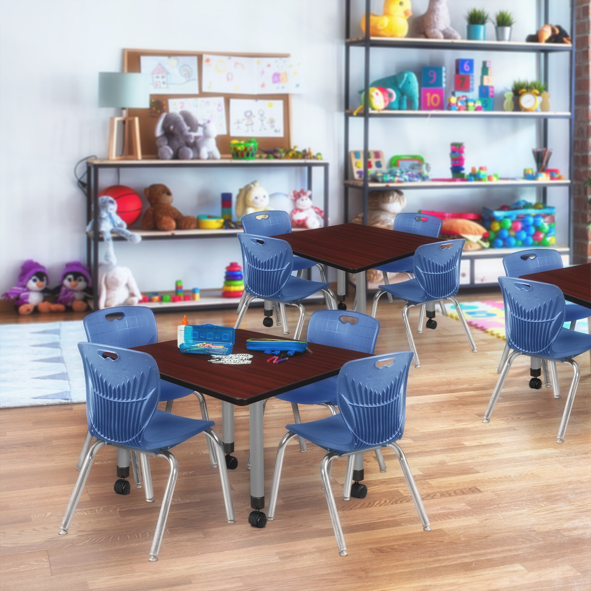 Regency Mobile Classroom Table Chair Sets 30-in Multiple colors ...