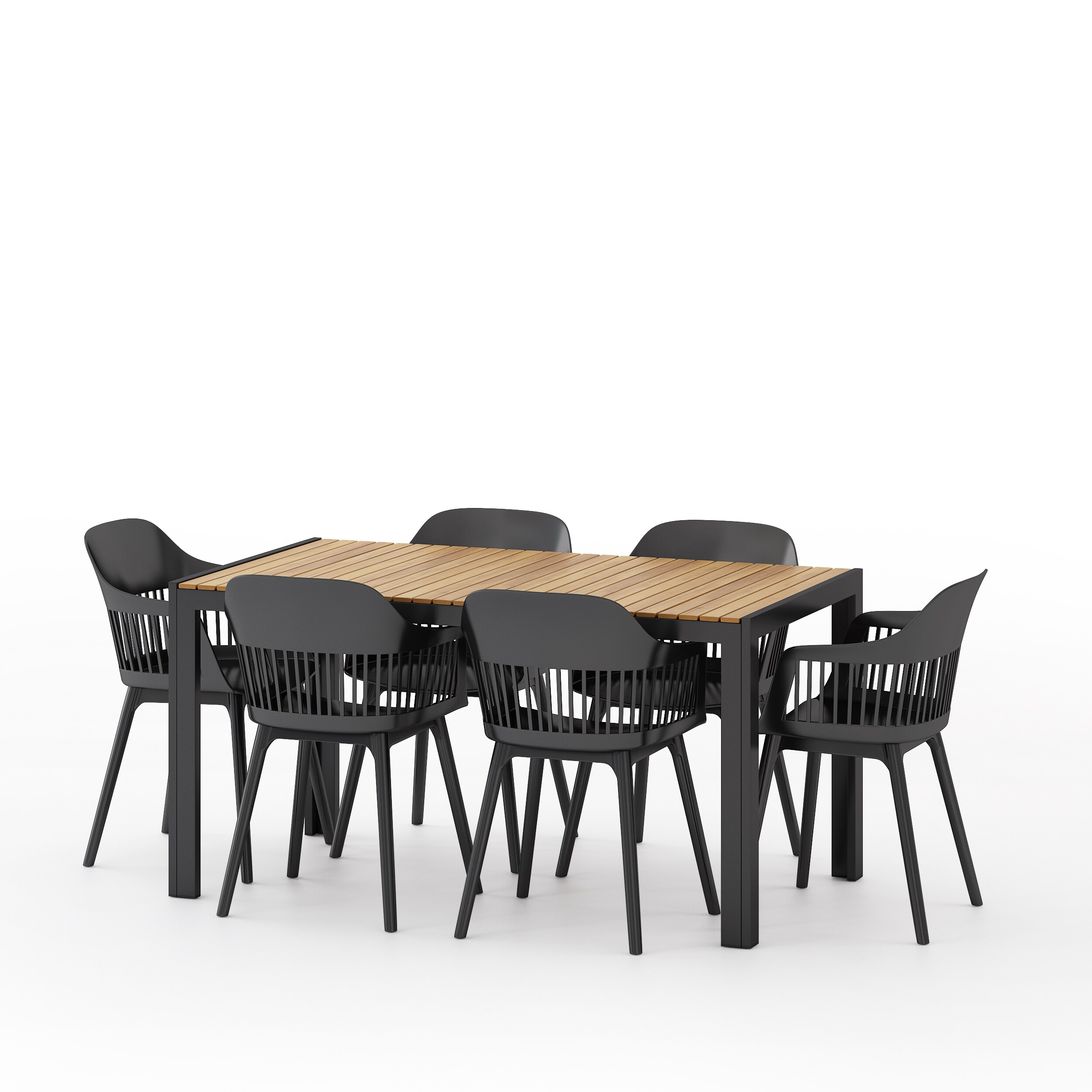 Christopher Knight Home Strada Outdoor Wood and Resin 7 Piece Dining ...