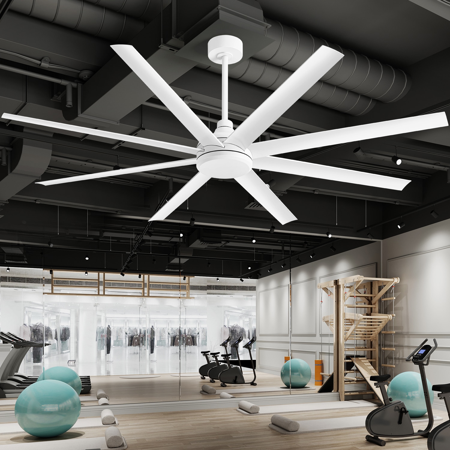 Breezary Non-Light 72-in White with White Blades Ceiling Fan Without ...