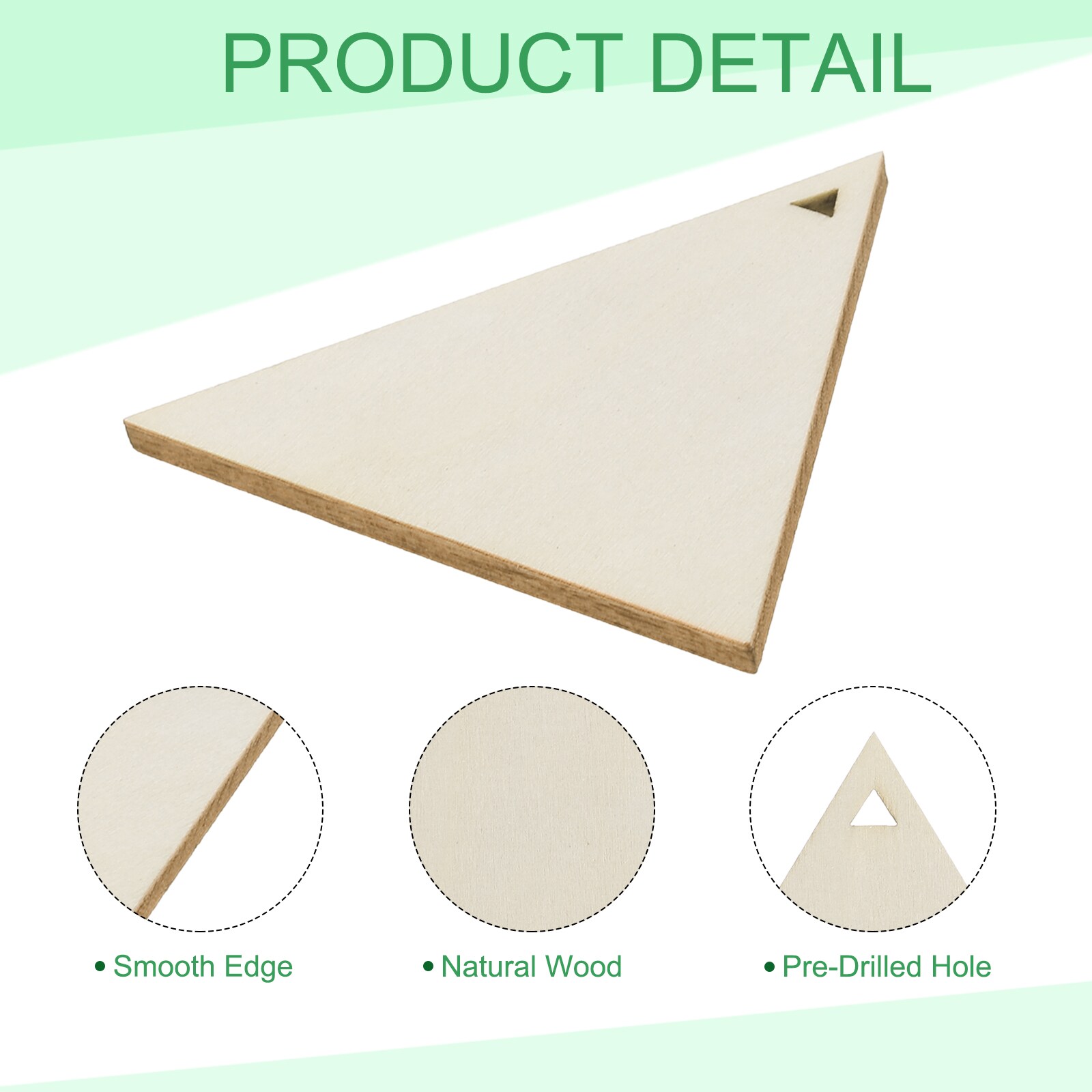 Unique Bargains 36pcs Triangle Blank Wood Tags with Hole 3.35 x 3.9 ...
