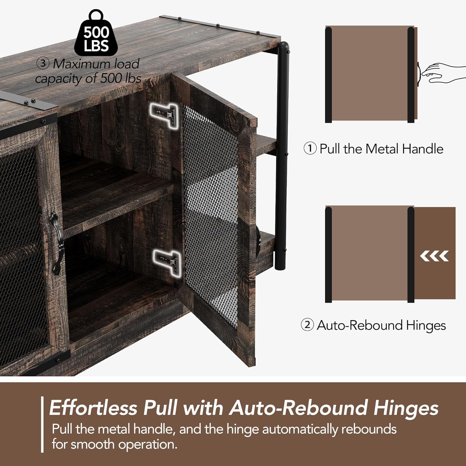 Qeetex Rustic Gray TV Stand for 55-75 Inch TVs Farmhouse Entertainment ...