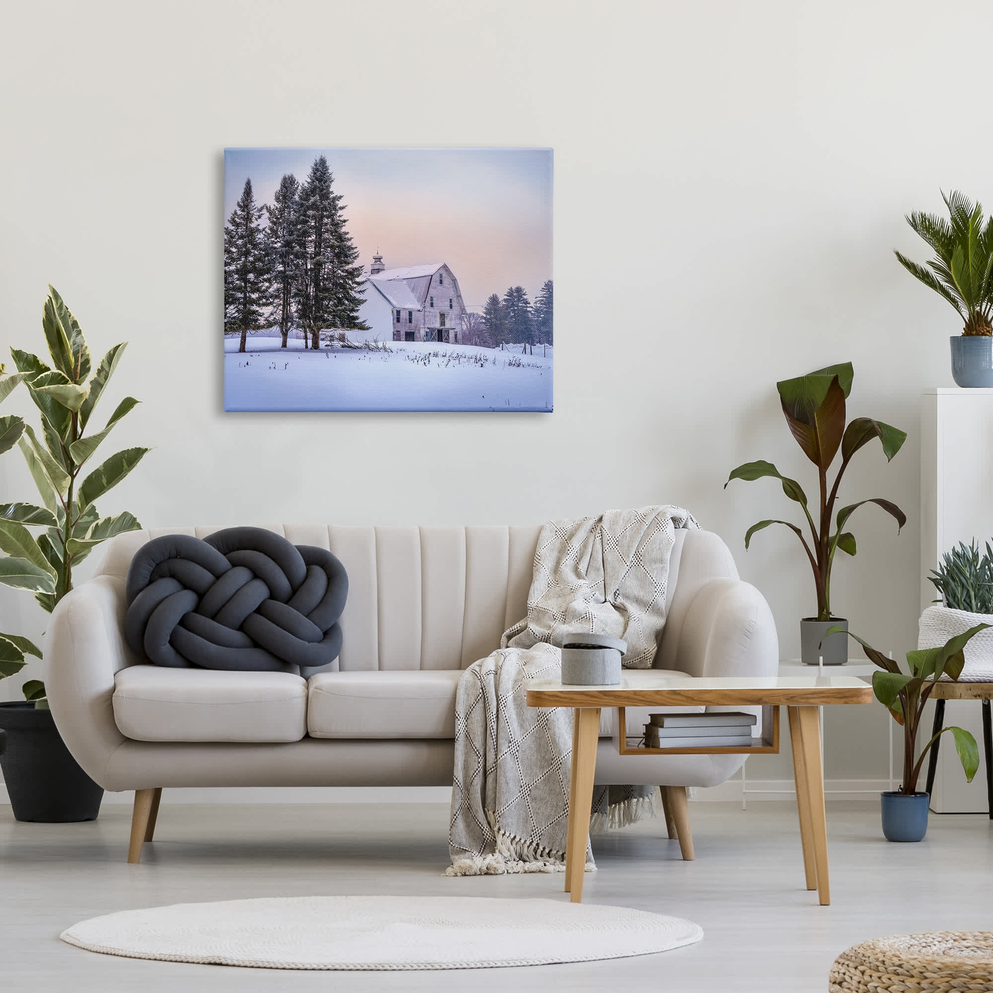 Stupell Industries Winter Farmhouse Snow Landscape Canvas Art 40 x 30 ...