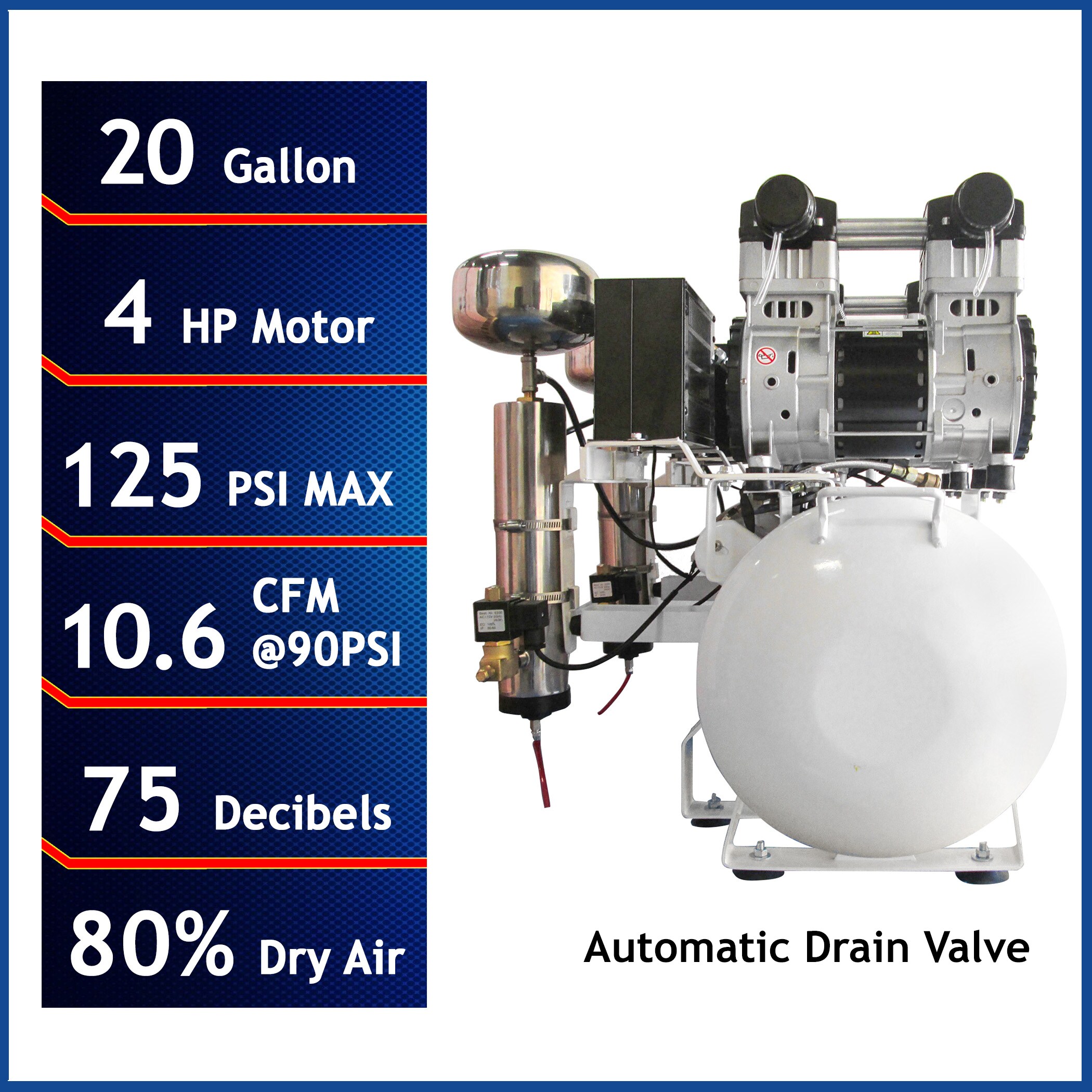 California Air Tools 20 Gallon Stationary Electric 130 PSI Horizontal Air Compressor in the Air Compressors department at Lowes
