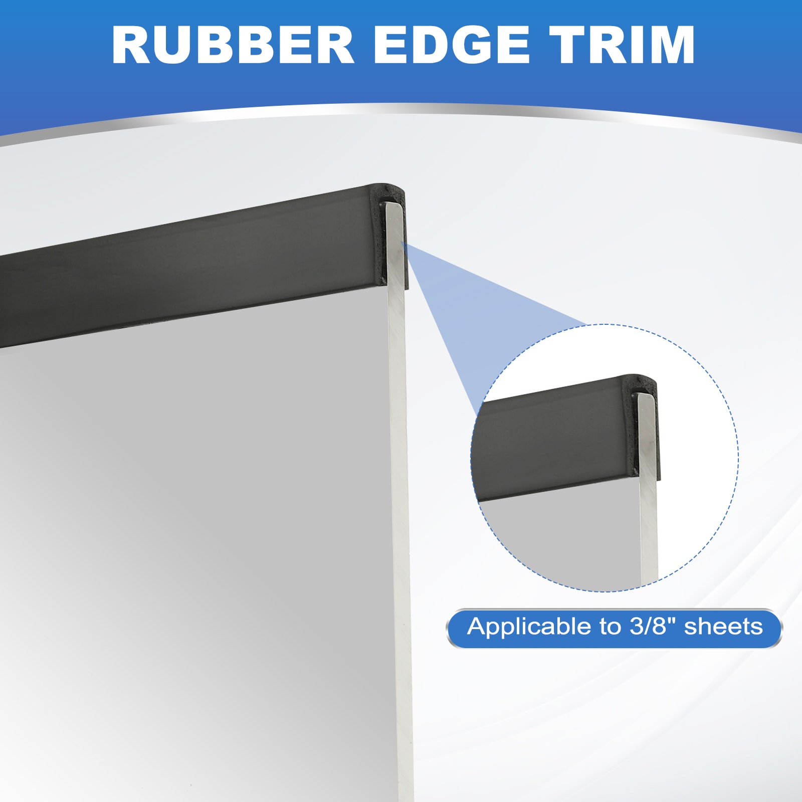 Unique Bargains 1/16-Inch Rubber Edge Trim 6.6-Foot Flexible U Channel ...
