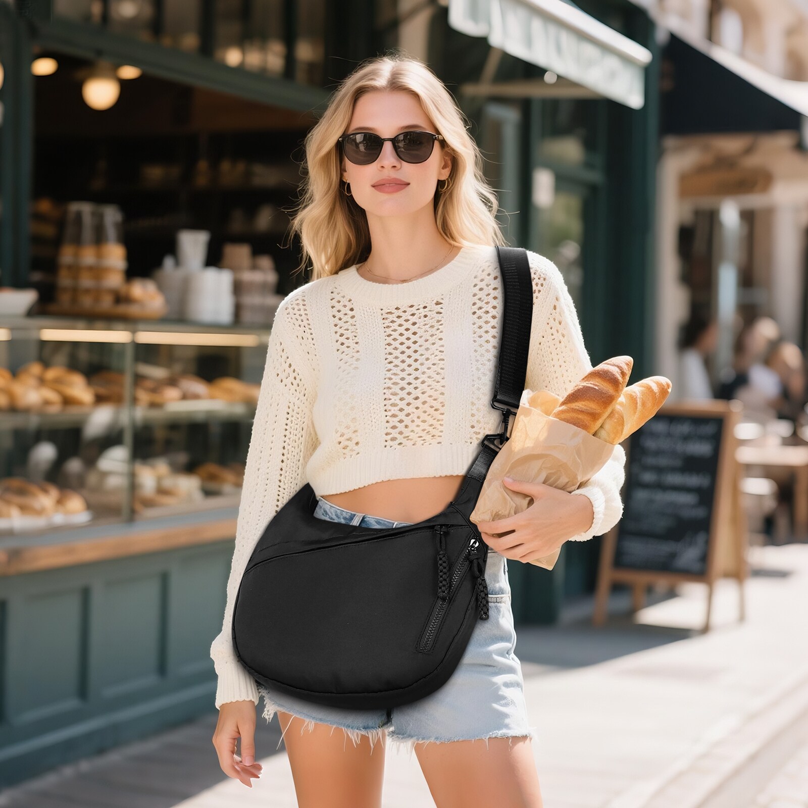 Unique Bargains Arch Crossbody Bags for Women Moon Dumpling Sling Bag ...