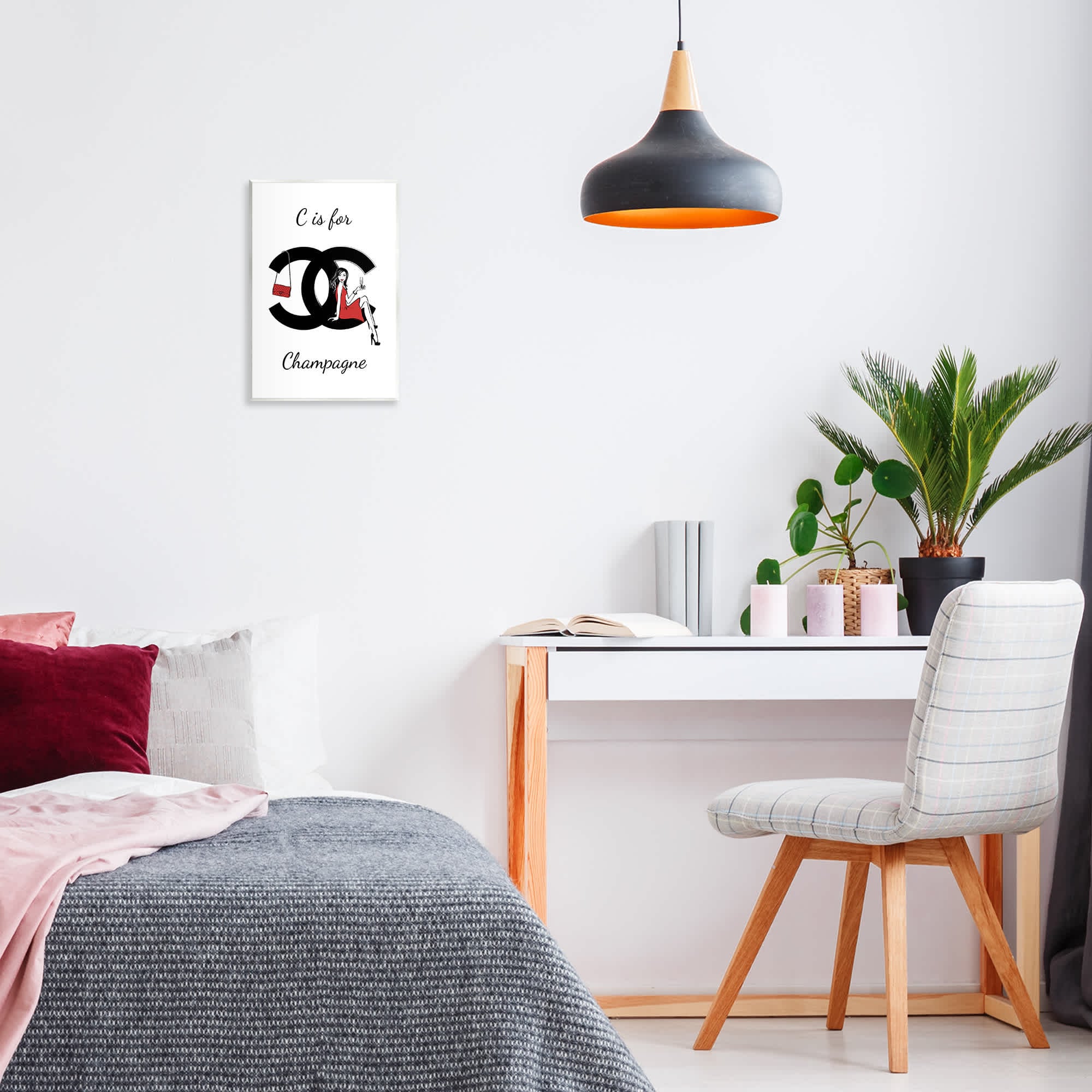 Stupell Industries Glam C Is For Champagne Wall Plaque Art By Martina ...