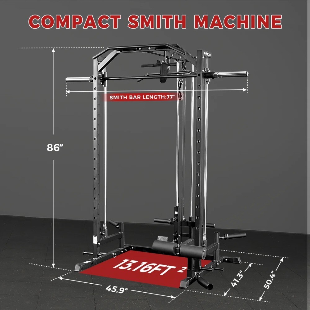 Mikolo Smith Machine Home Gym 1800 LBS Multi Functional Squat Rack with ...