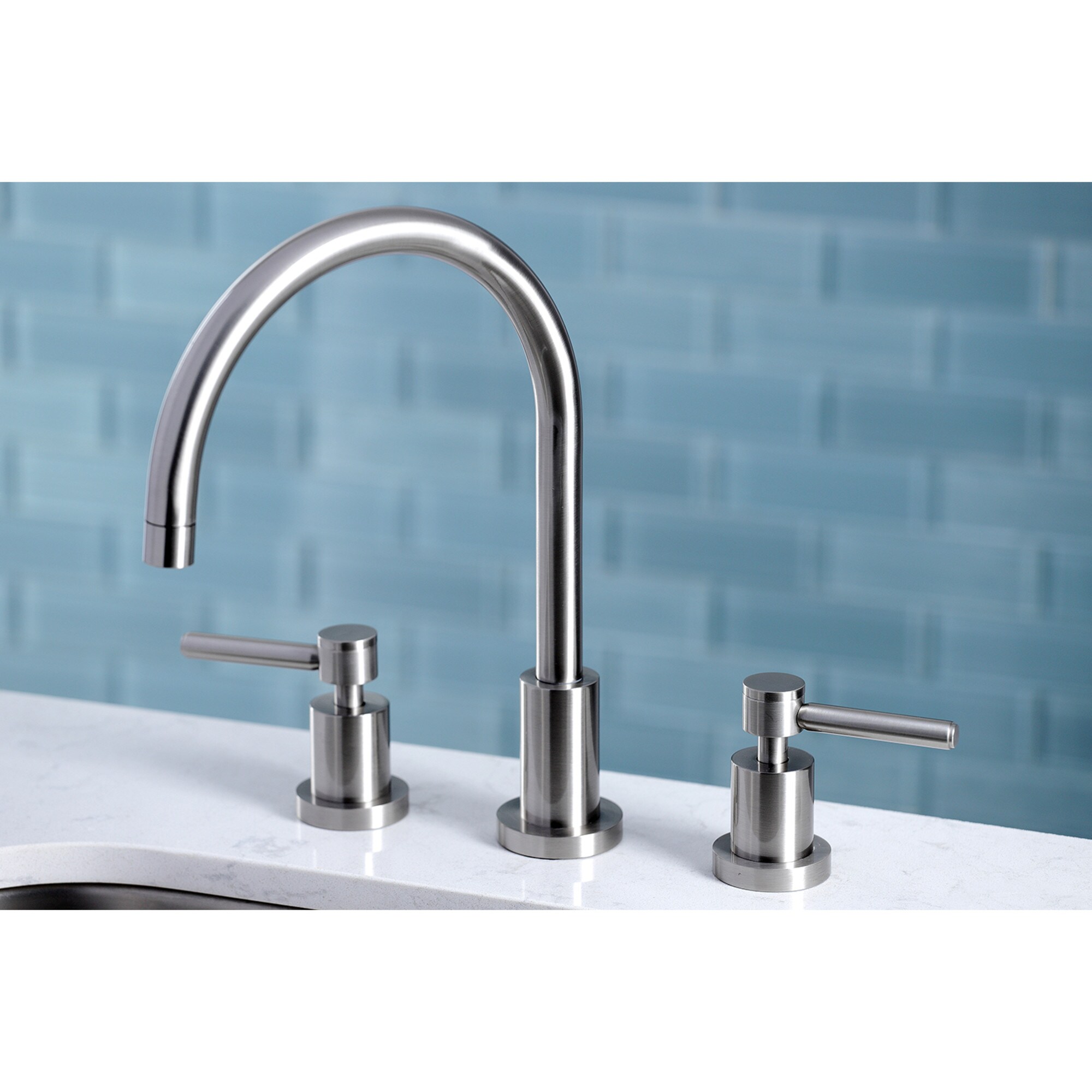 Elements of Design Concord Satin nickel Double Handle Deck-mount ...