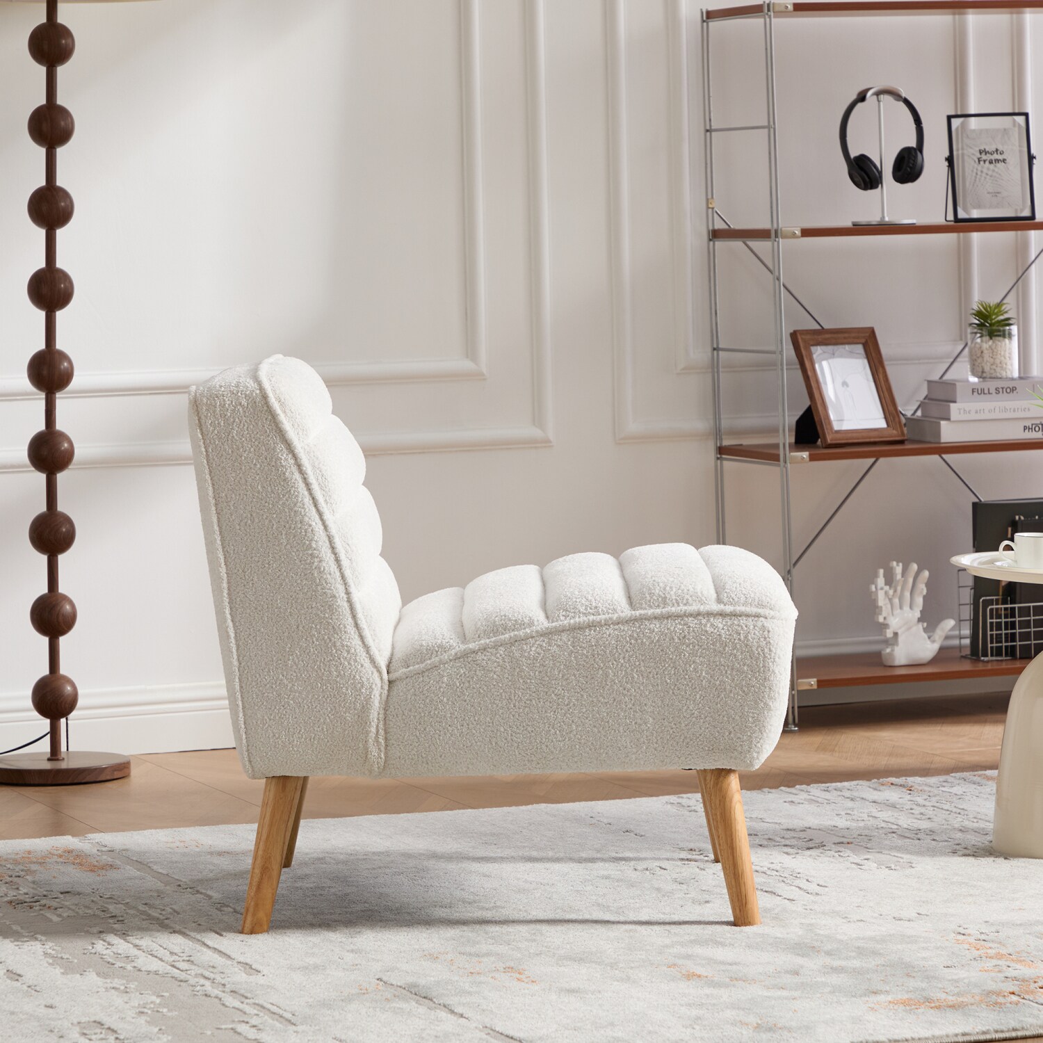 Streamdale Furniture Streamdale Modern Chenille Accent Chair - Ivory in ...