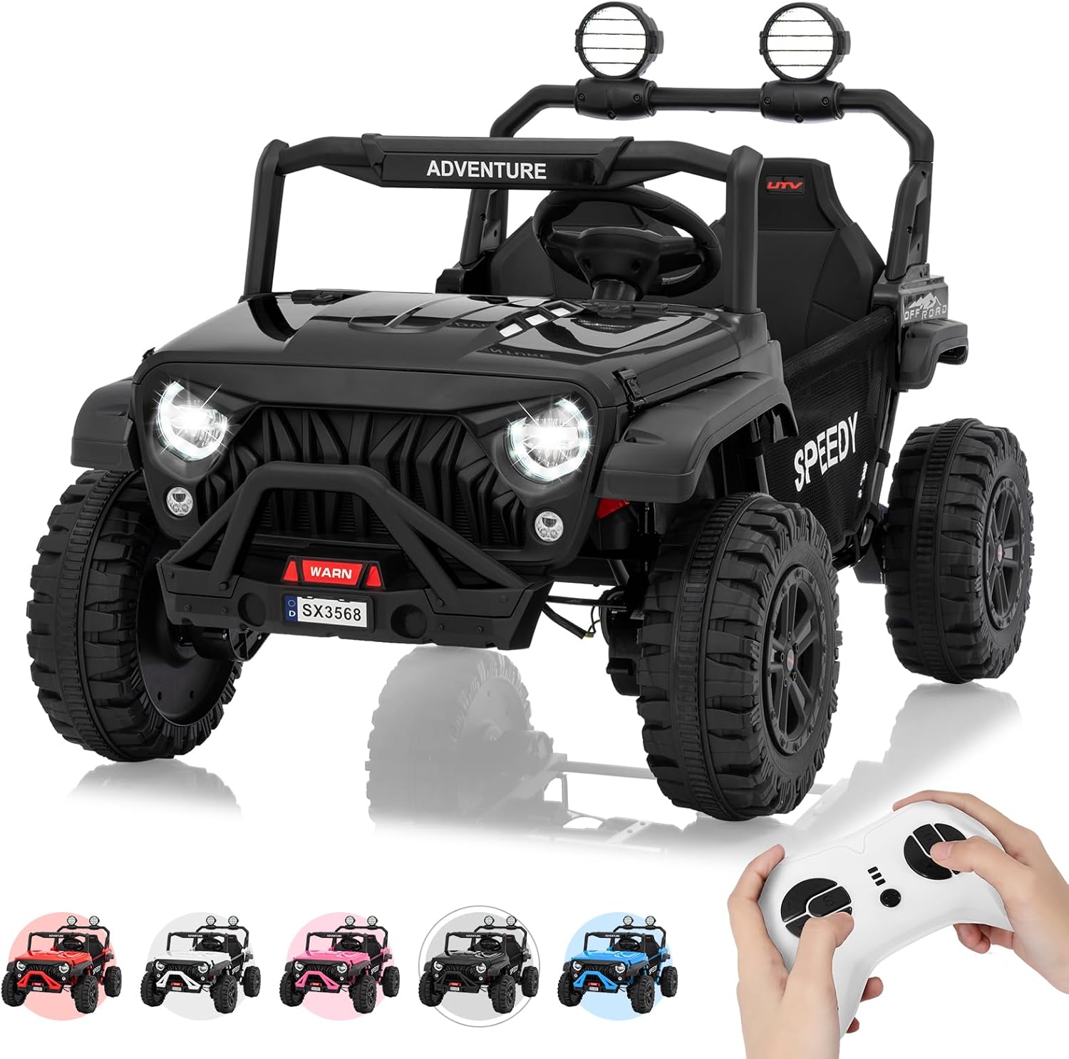 Garvee 2 Seater Ride on Car for Kids 24V Ride on Toy Fast 4.97MPH Truck ...