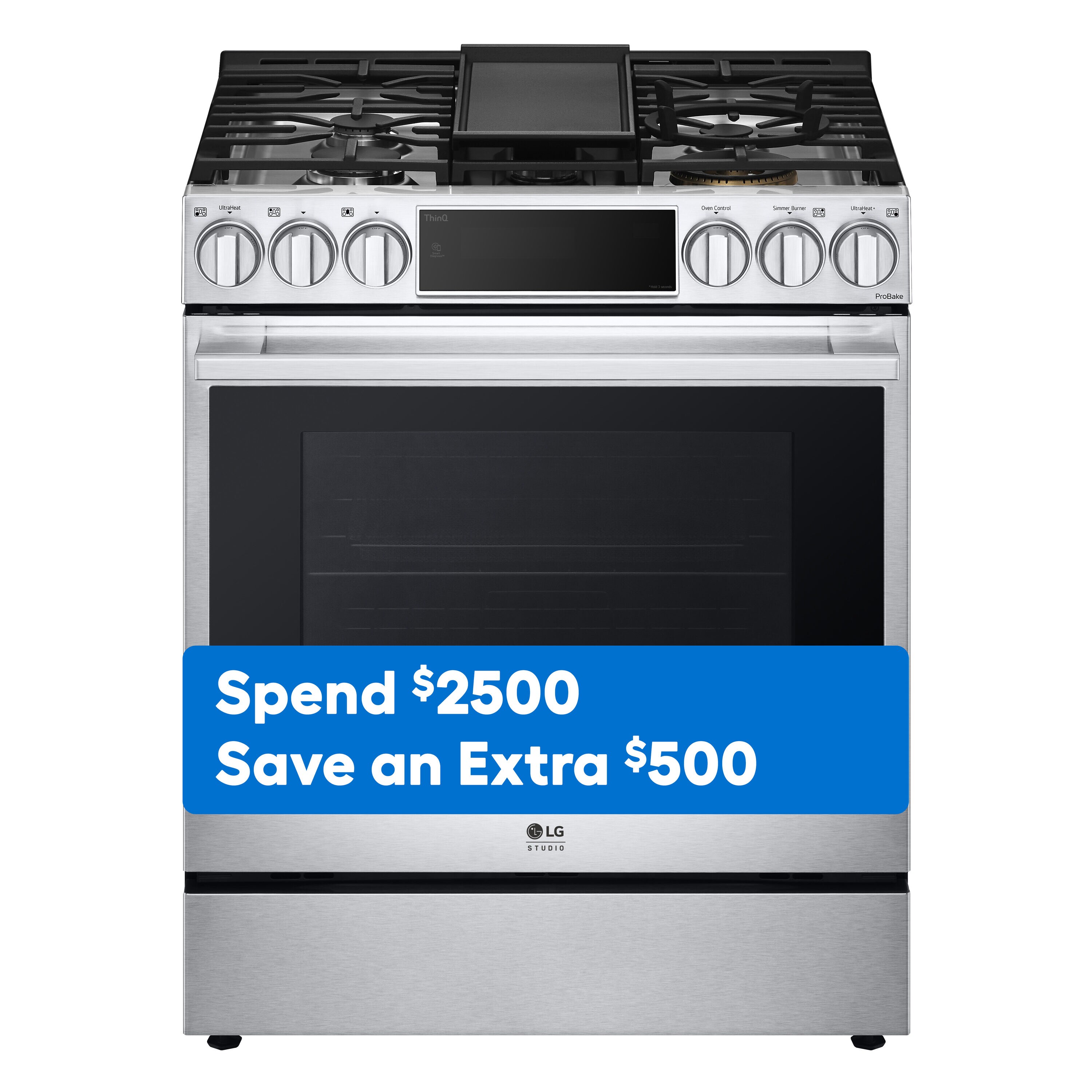 LG STUDIO InstaView 30-in Standard 5 Burners Self-cleaning Air Fry ...