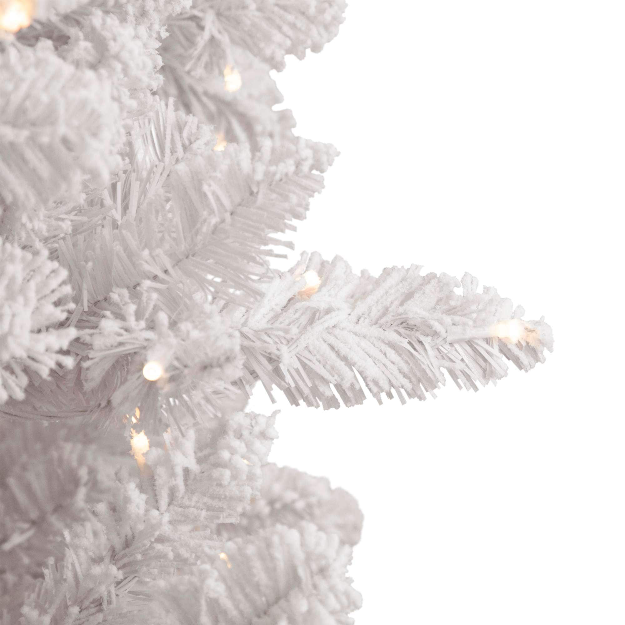 Northlight Pre-Lit Flocked Norway White Pine Artificial Christmas Tree ...