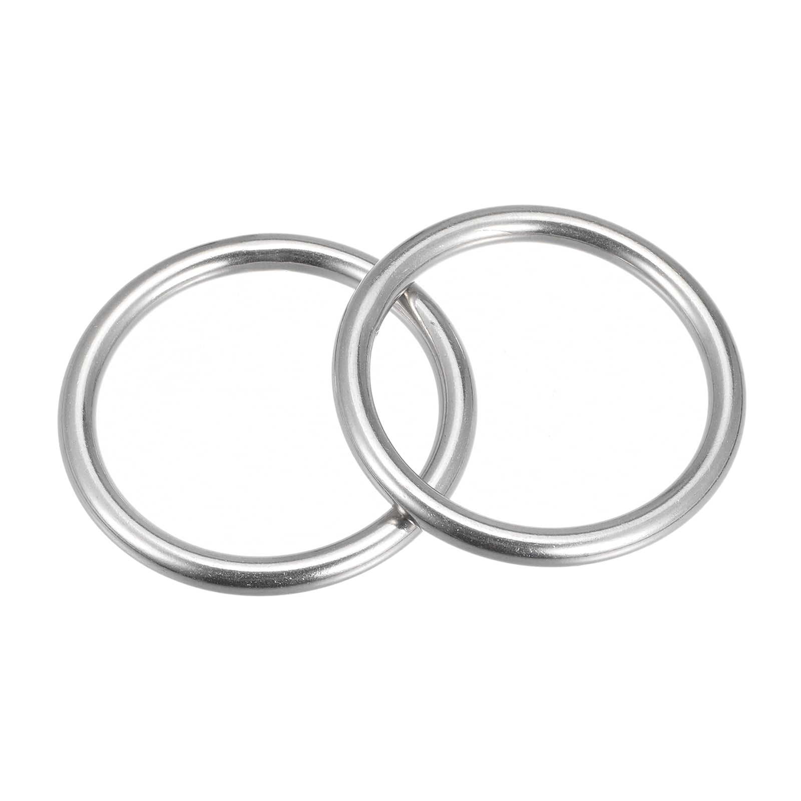 Unique Bargains 2pcs 316 Stainless Steel Round Ring Welded O-Rings 50mm ...