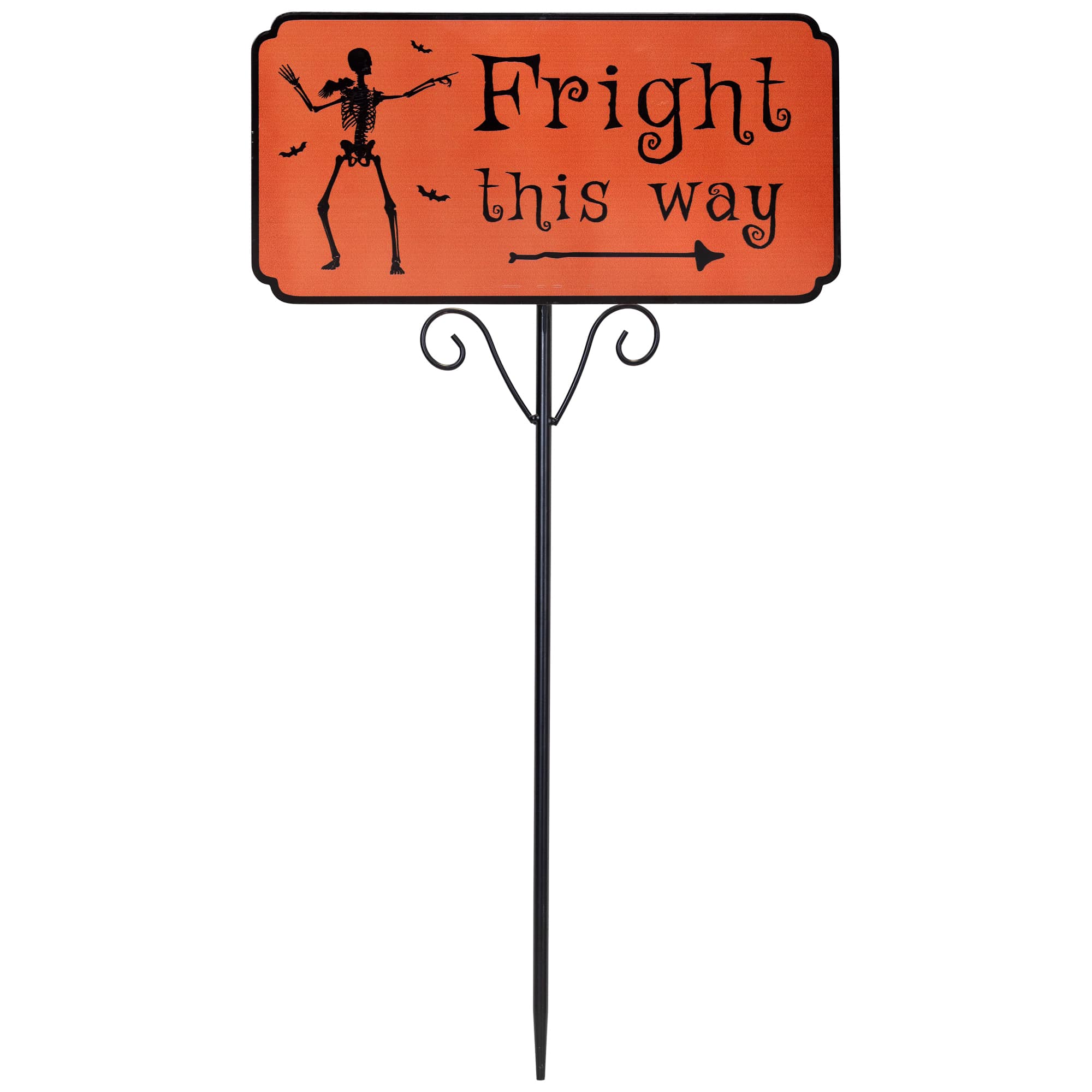 Northlight Fright This Way Skeleton Outdoor Halloween Metal Lawn Stake ...