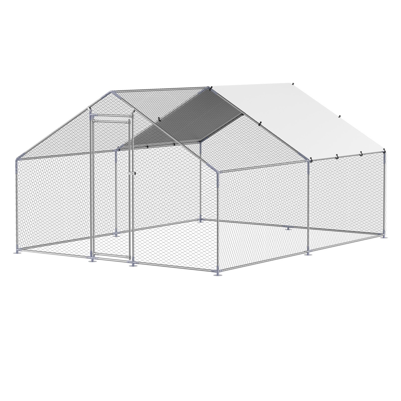 LUXEYARD Metal Chicken Coop 9.8x13.1x6.5 ft Walk-in Chicken Run with ...