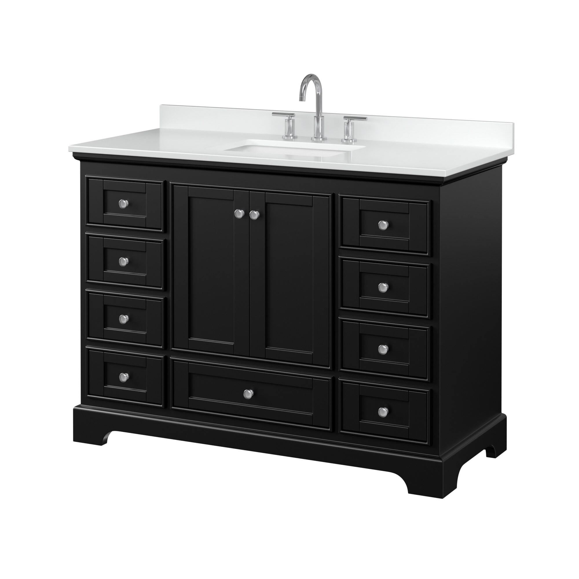 Wyndham Collection Deborah 48-in Dark Espresso with Polished Chrome ...