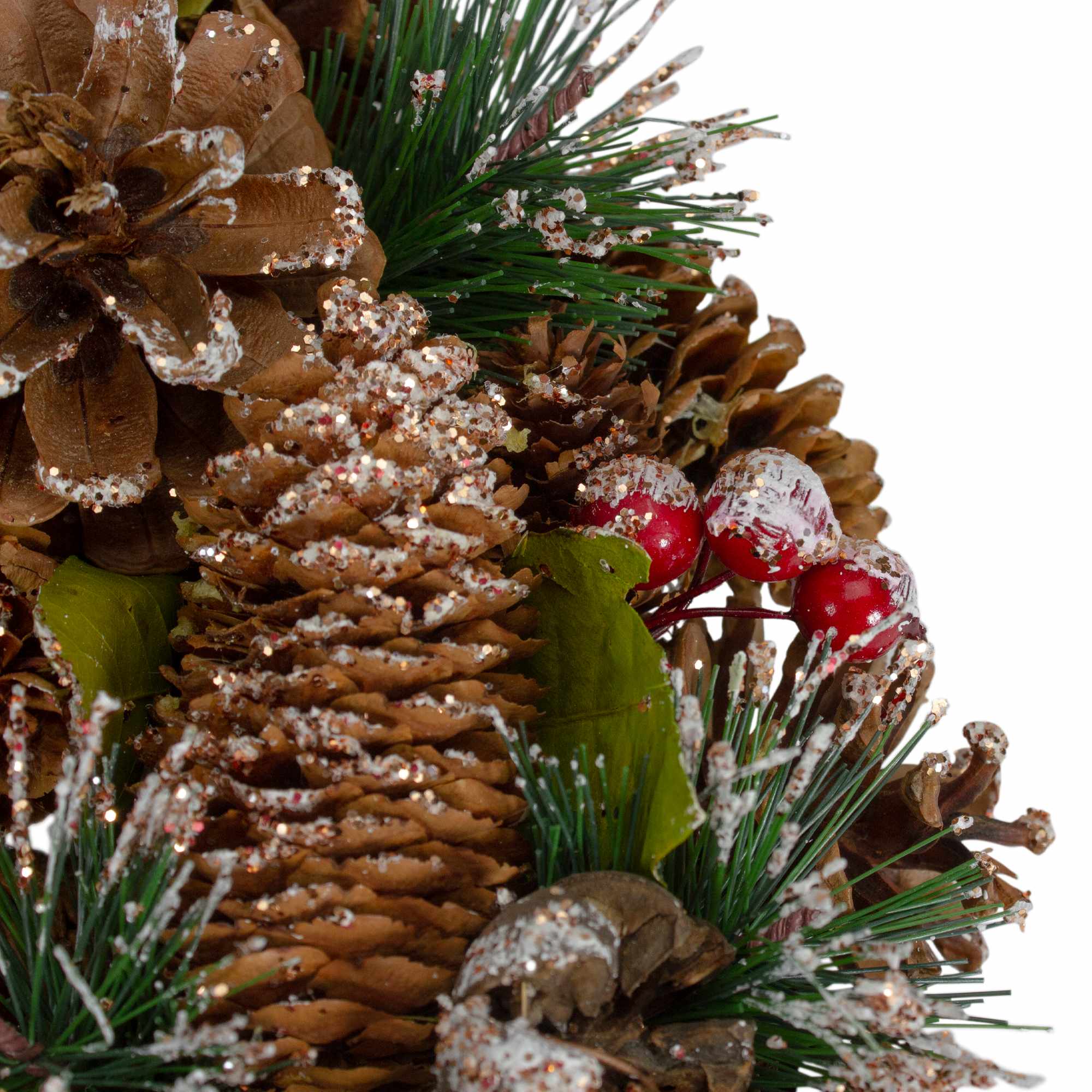 Northlight Green and Brown Frosted Pinecones and Bells Christmas Wreath ...