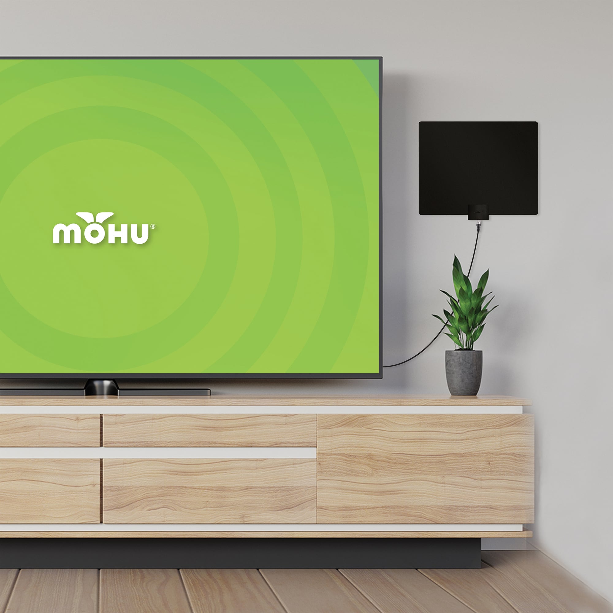 Mohu Flat Multi-directional Indoor/Outdoor HD UHF TV Antenna in the TV ...
