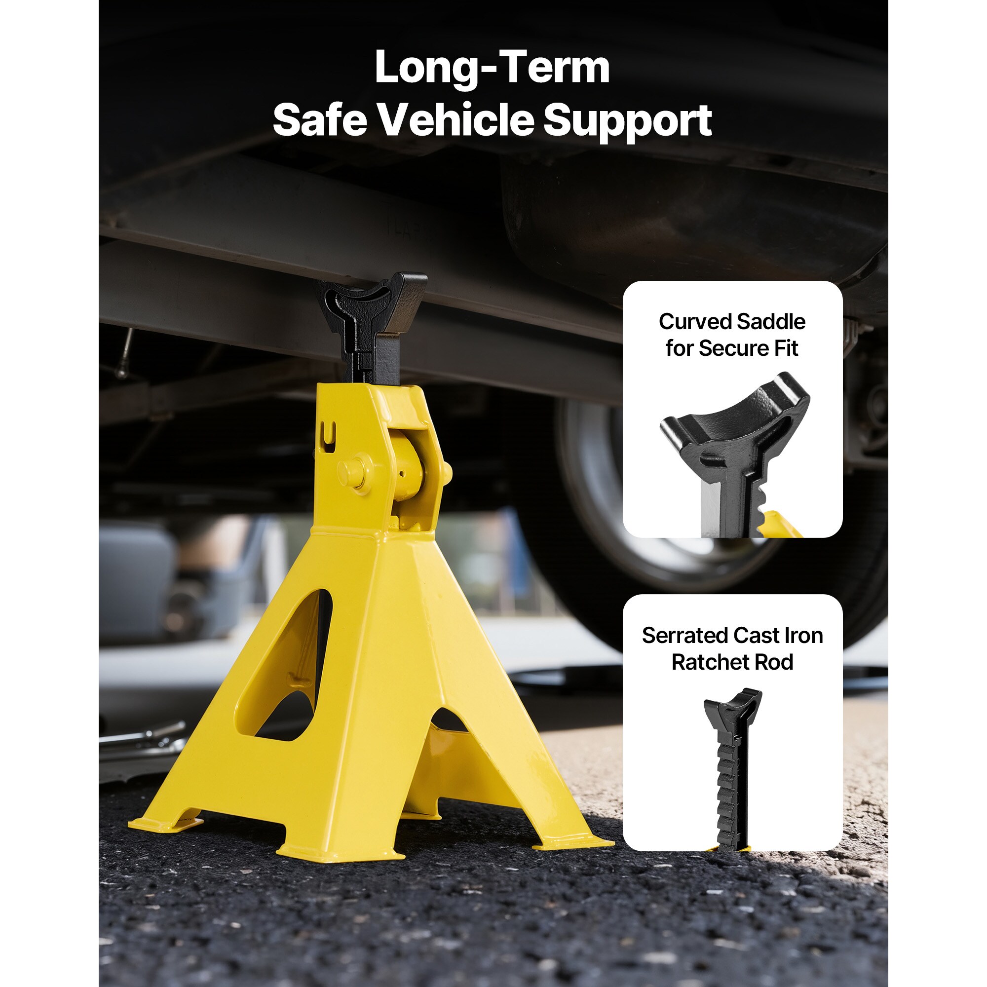 VEVOR Low Profile Floor Jack 2 Ton (4400 lbs) Capacity Steel Racing ...